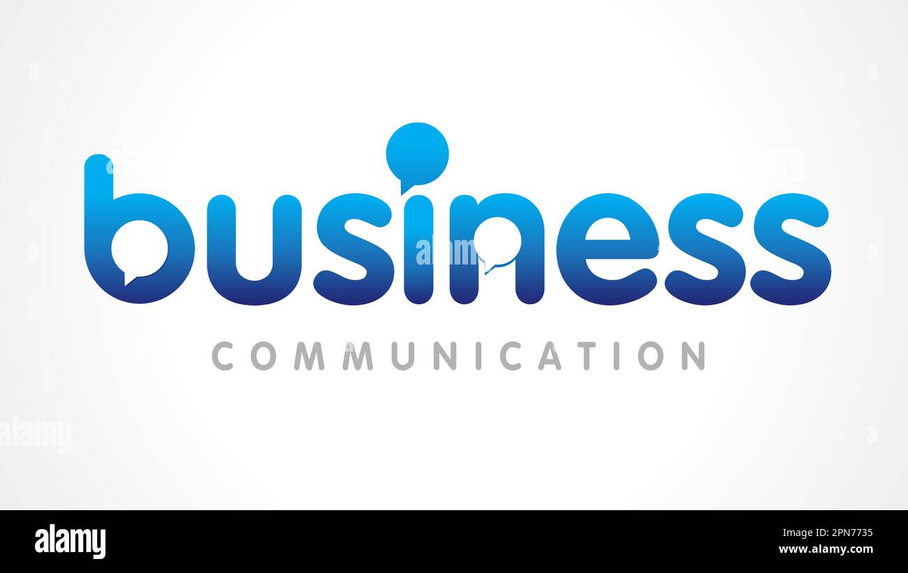 Business communication creative word lettering. Business structure ...