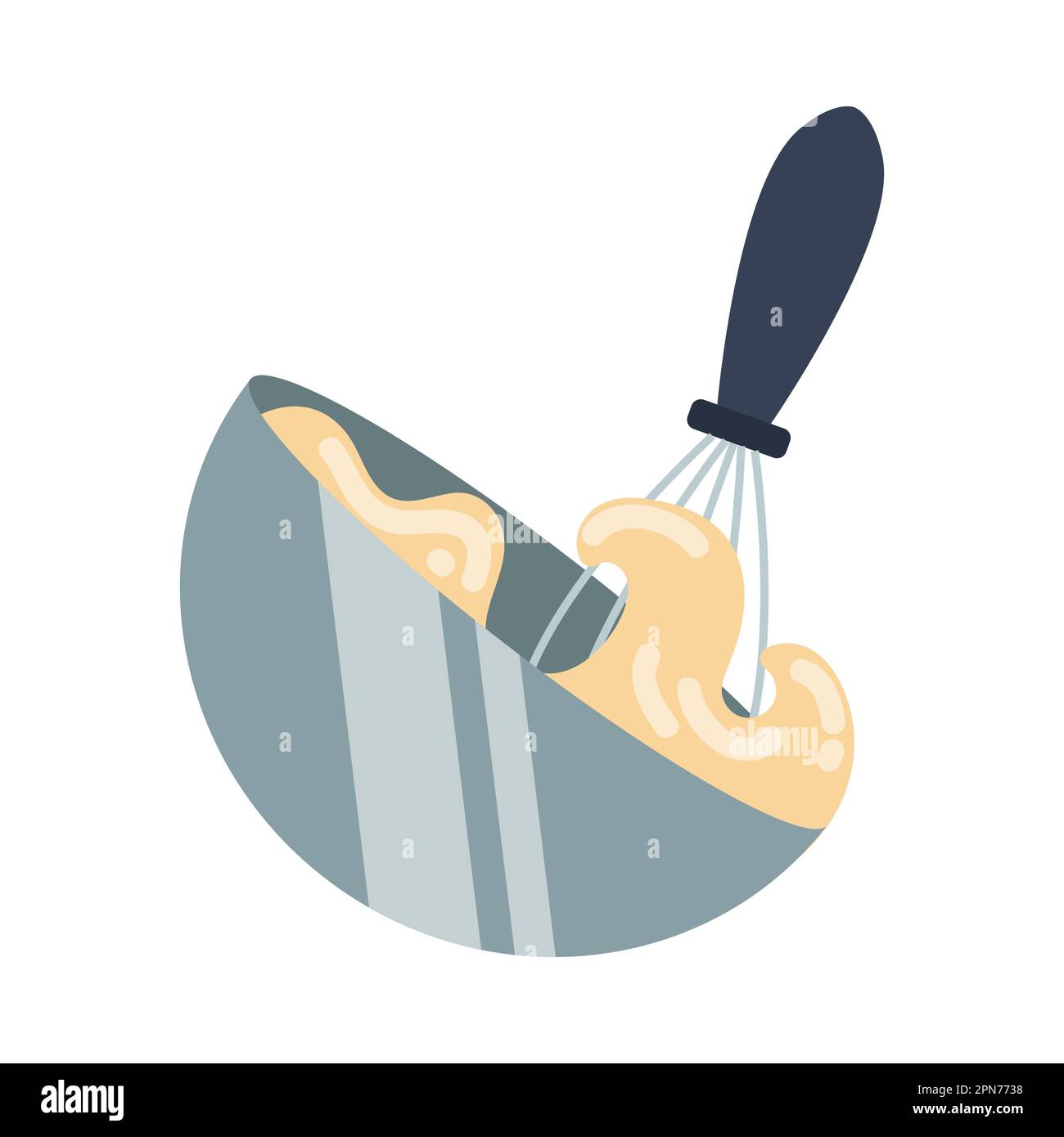 Whisk beating up eggs in bowl cartoon illustration Stock Vector Image ...