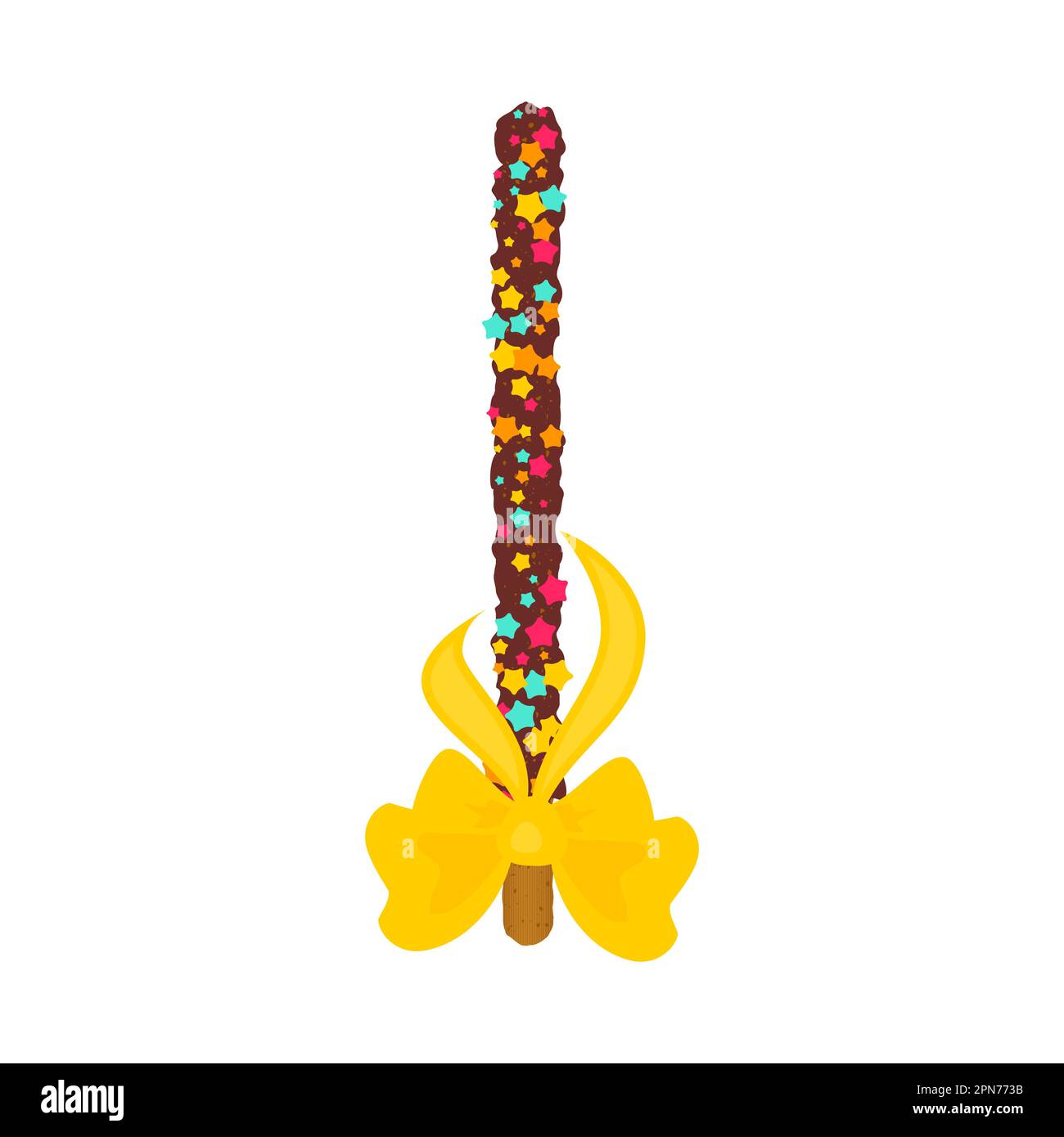 Frosted chocolate chip cookie stick in sprinkles Stock Vector Image ...