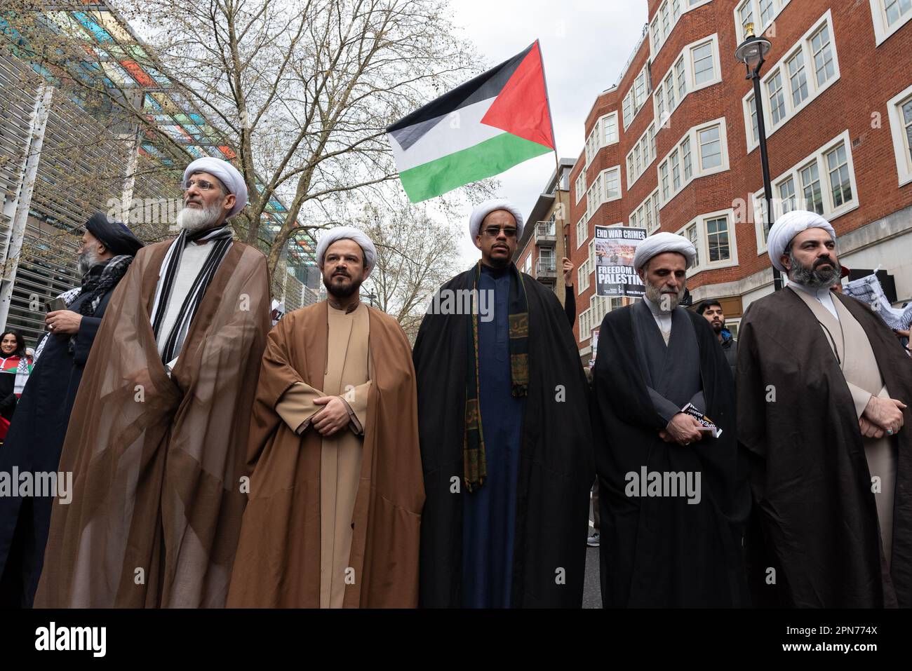 London, UK. 16 April, 2023. Al Quds Day march in central London. The ...