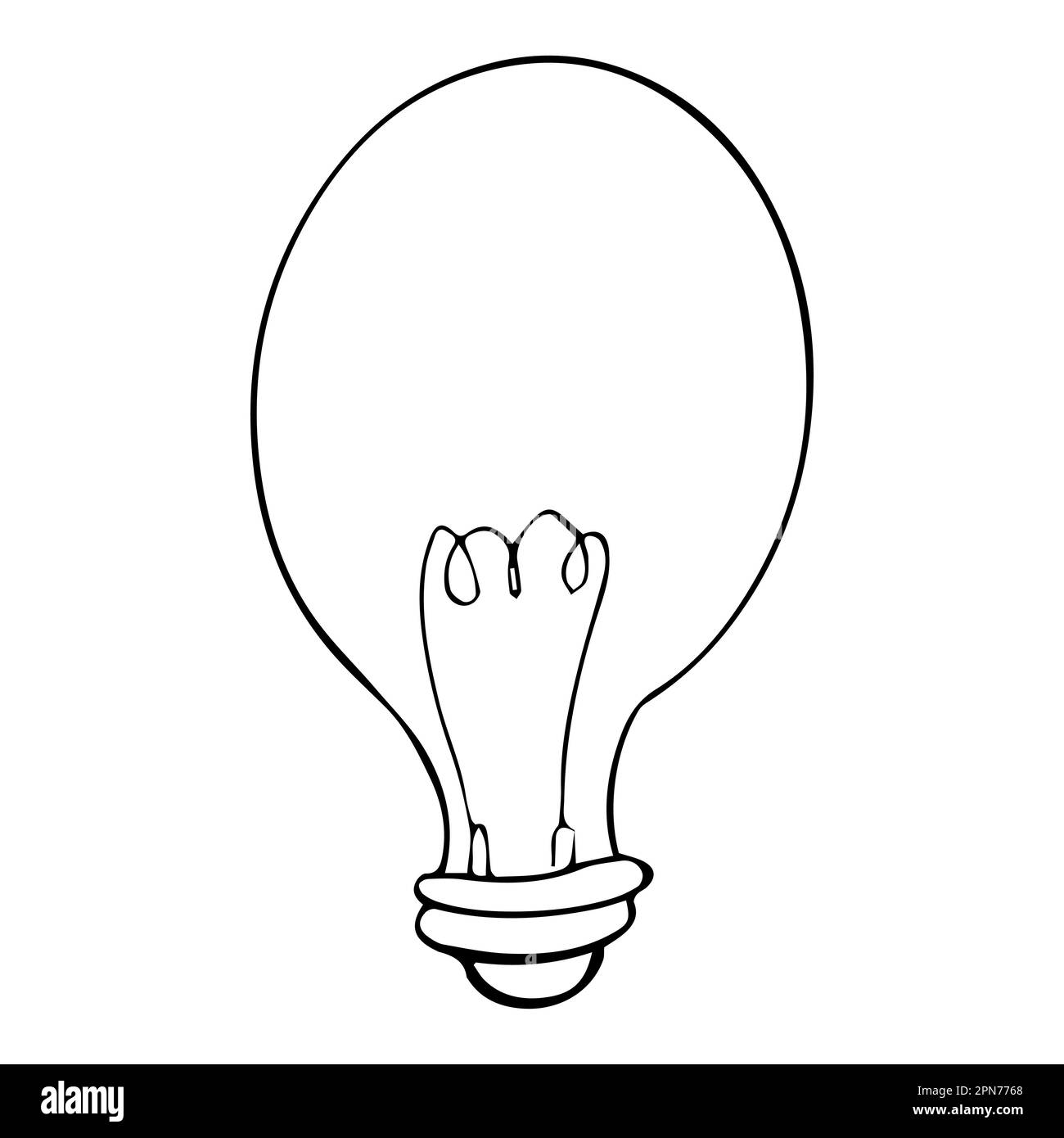 Bulb lamp doodle cartoon comic electricity isolated on white background ...