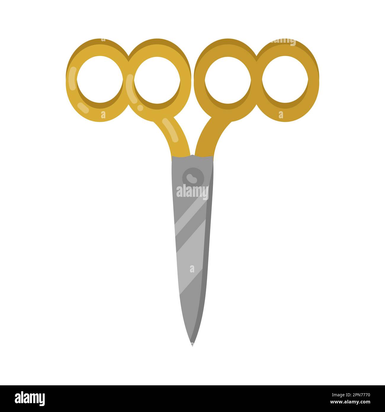 Dual control metal or steel scissors cartoon illustration Stock Vector ...