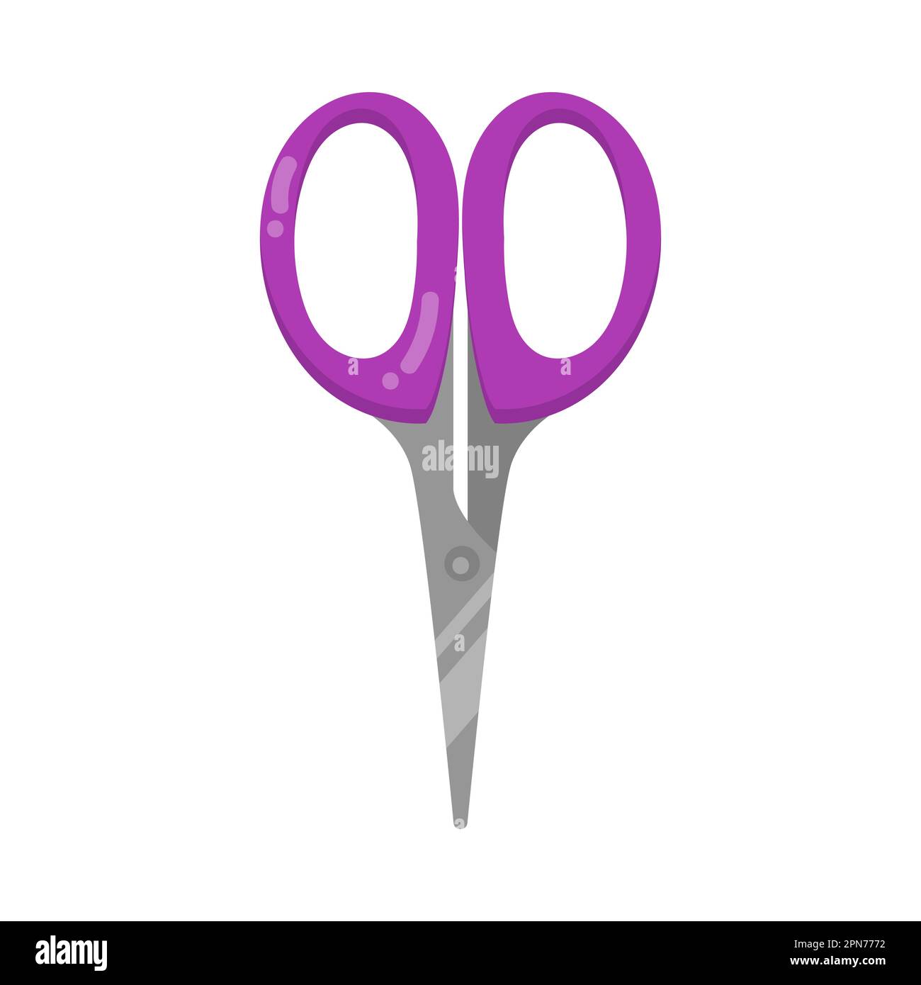 Metal scissors with purple handle cartoon illustration Stock Vector ...
