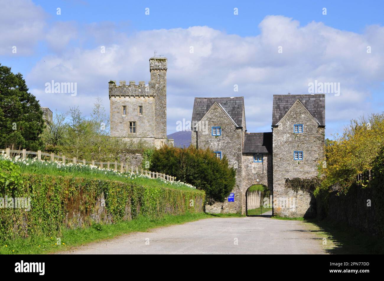 Lismore Castle on Blackwater river, town of Lismore , county Waterford ...