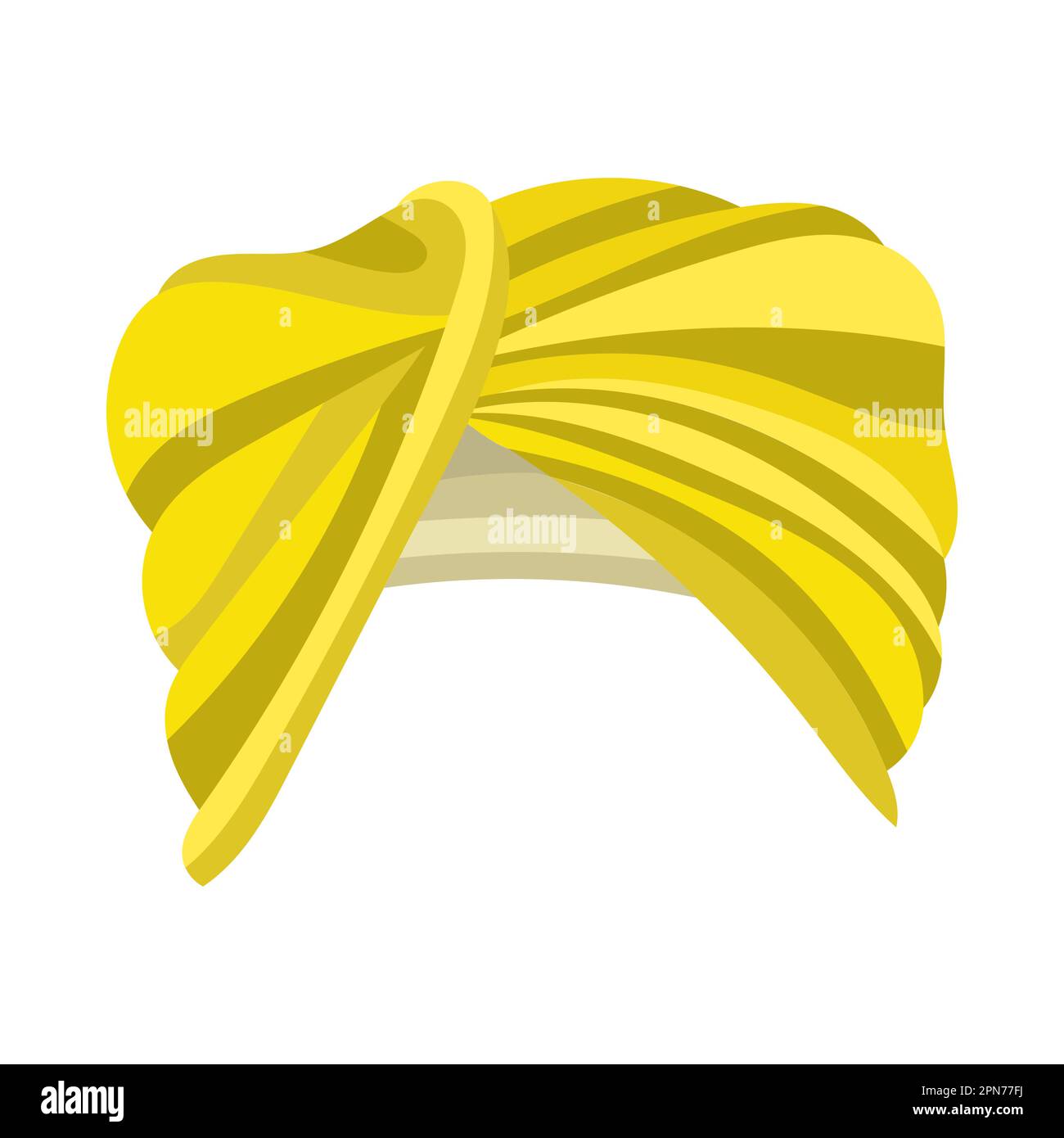 Arabian or Indian bright yellow turban cartoon illustration Stock ...