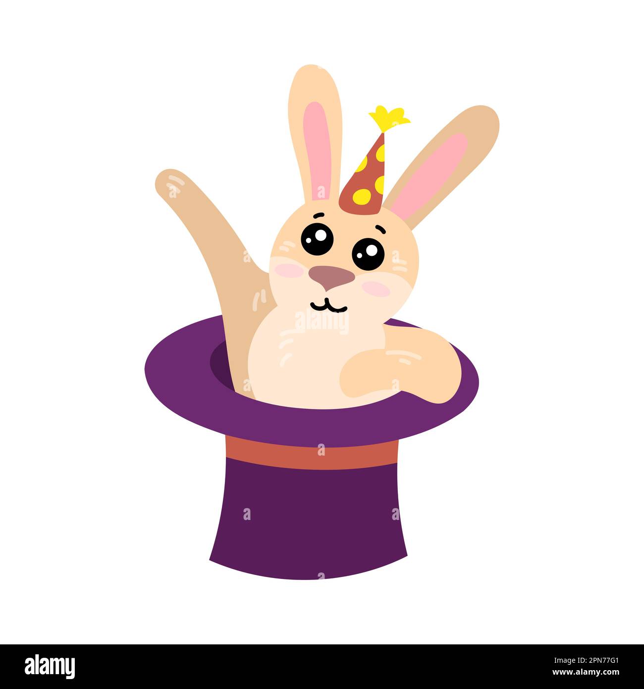 Cute little bunny inside magician hat Stock Vector Image & Art - Alamy