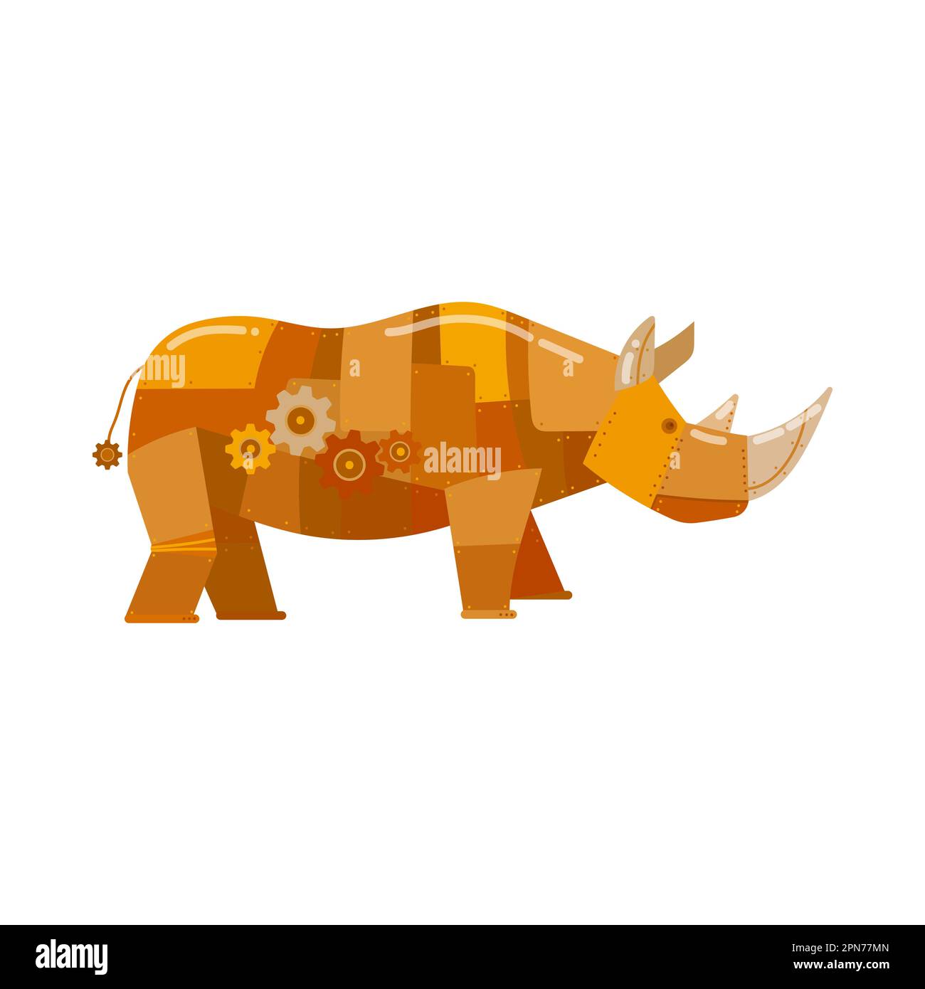 Mechanical rhino cartoon illustration Stock Vector Image & Art - Alamy