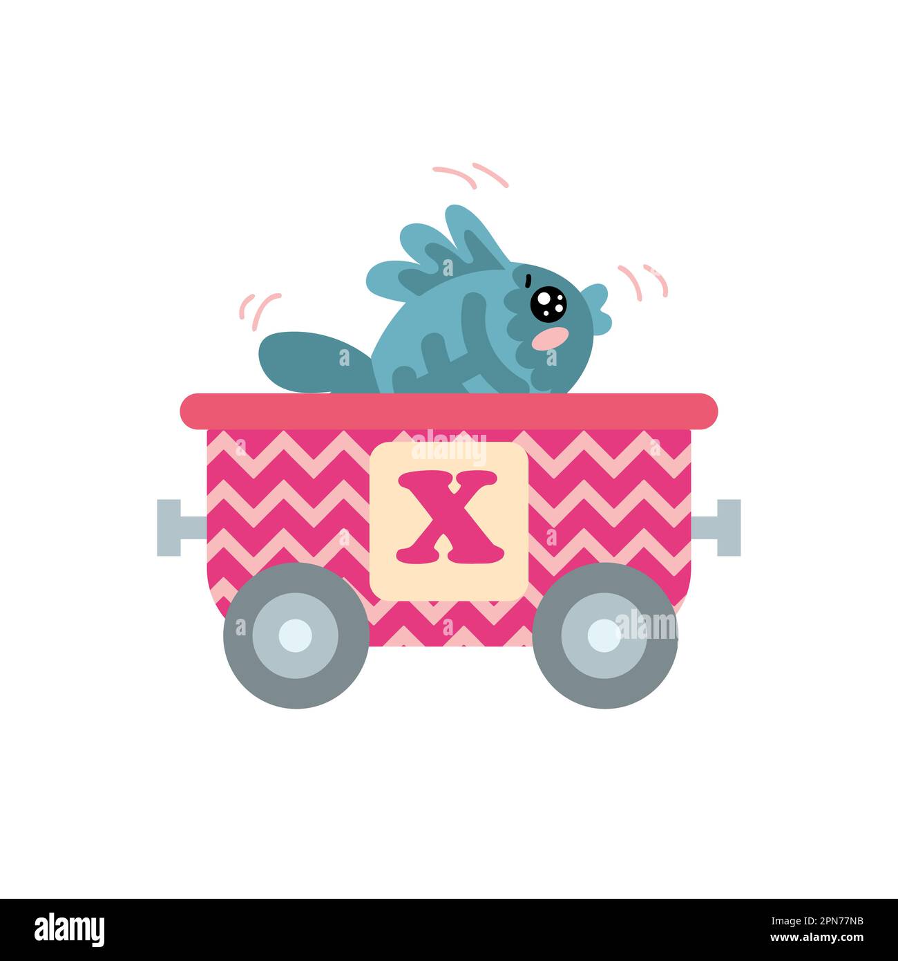 Alphabet train carriage with x-ray fish and letter x Stock Vector Image ...