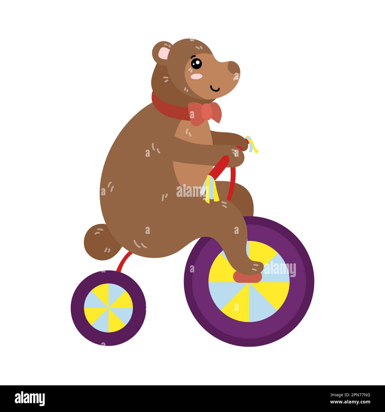 Bear on bike vector hi-res stock photography and images - Alamy