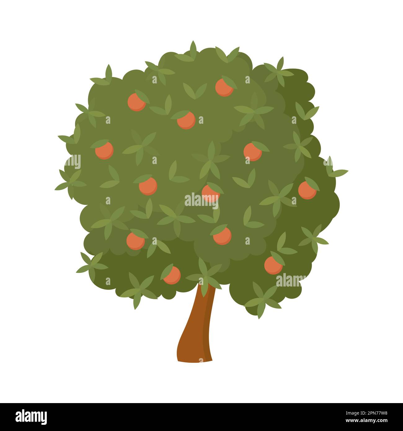 Apple tree with ripe fruits cartoon illustration Stock Vector Image ...
