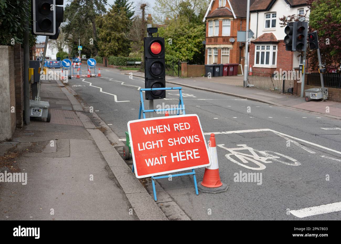 Temporary road signs hi-res stock photography and images - Alamy