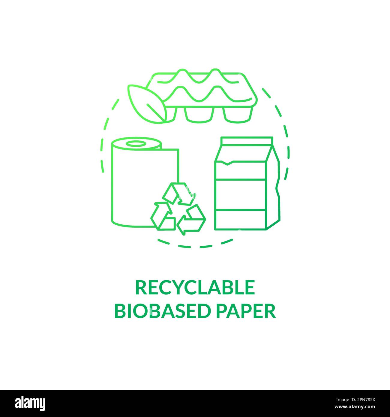 Recyclable biobased paper green gradient concept icon Stock Vector ...