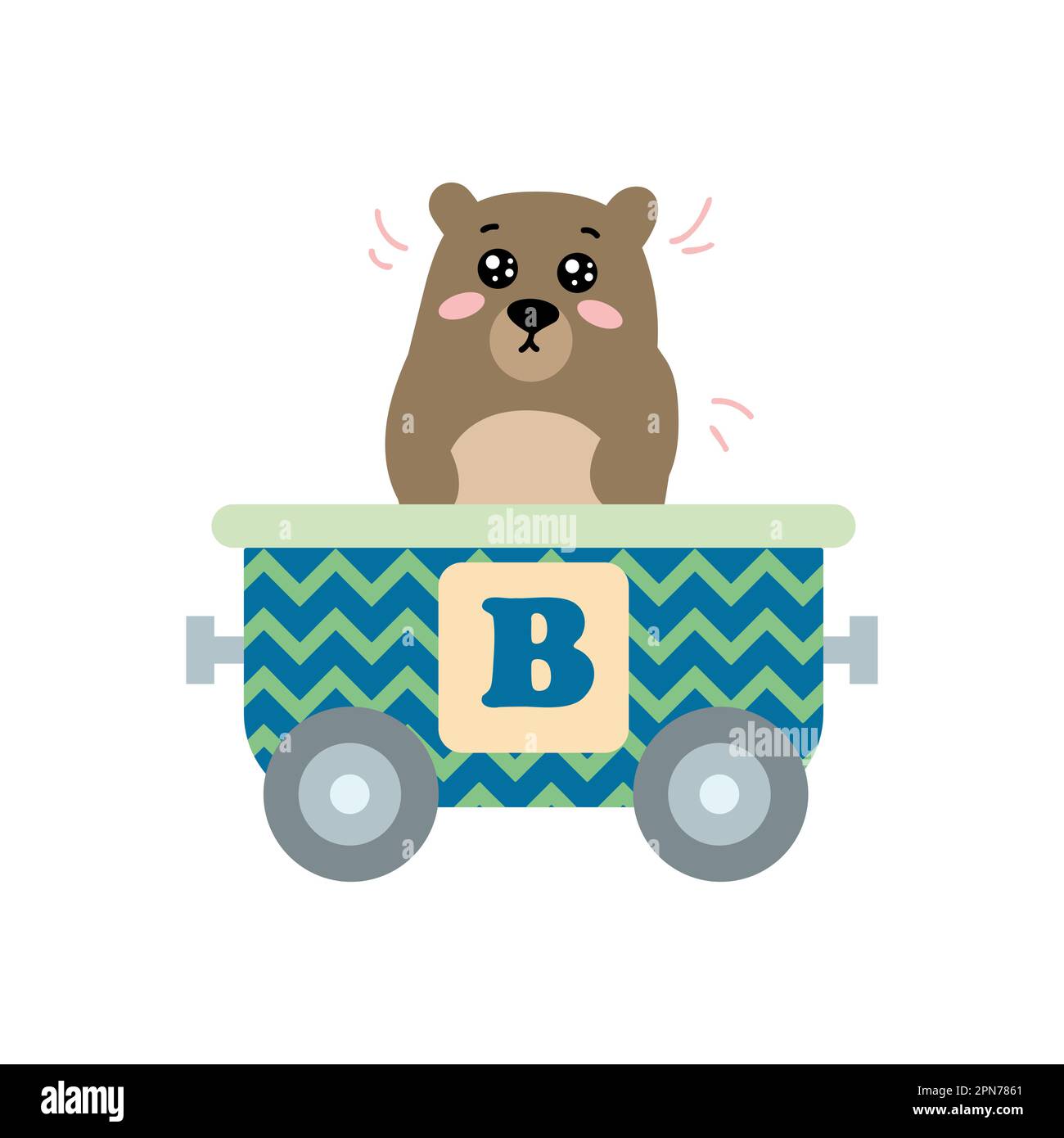 Alphabet train carriage with bear and letter b Stock Vector Image & Art ...