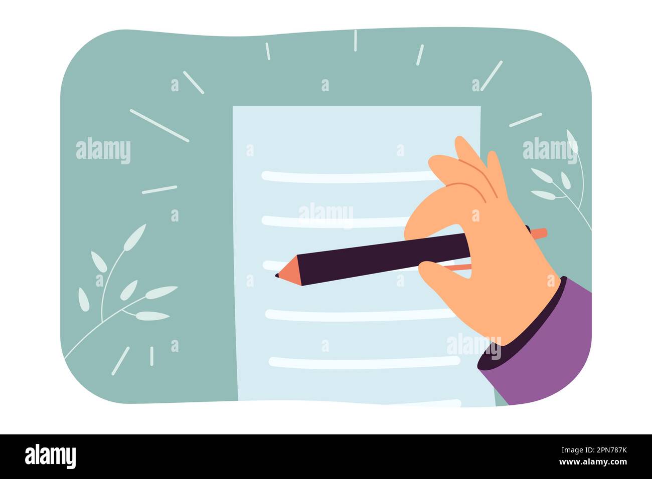 Human hand writing letter or notes on paper sheet Stock Vector Image ...
