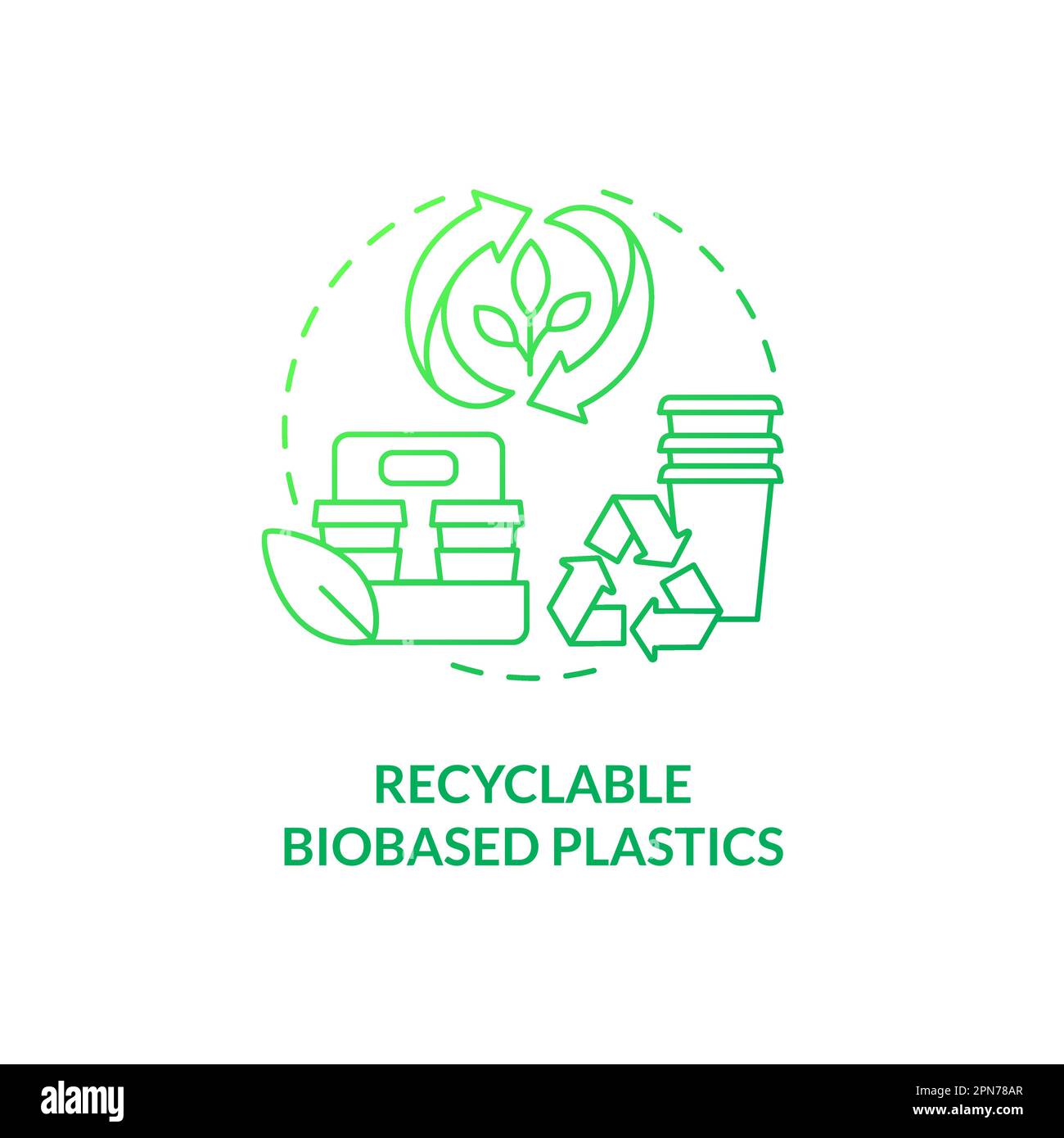 Recyclable biobased plastics green gradient concept icon Stock Vector ...