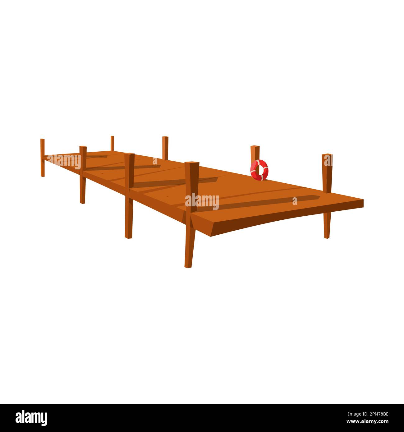 Wooden dock, boardwalk or pier vector illustration Stock Vector Image ...