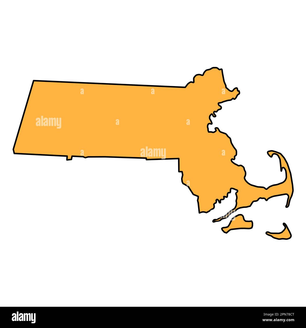 Massachusetts map shape, united states of america. Flat concept icon ...