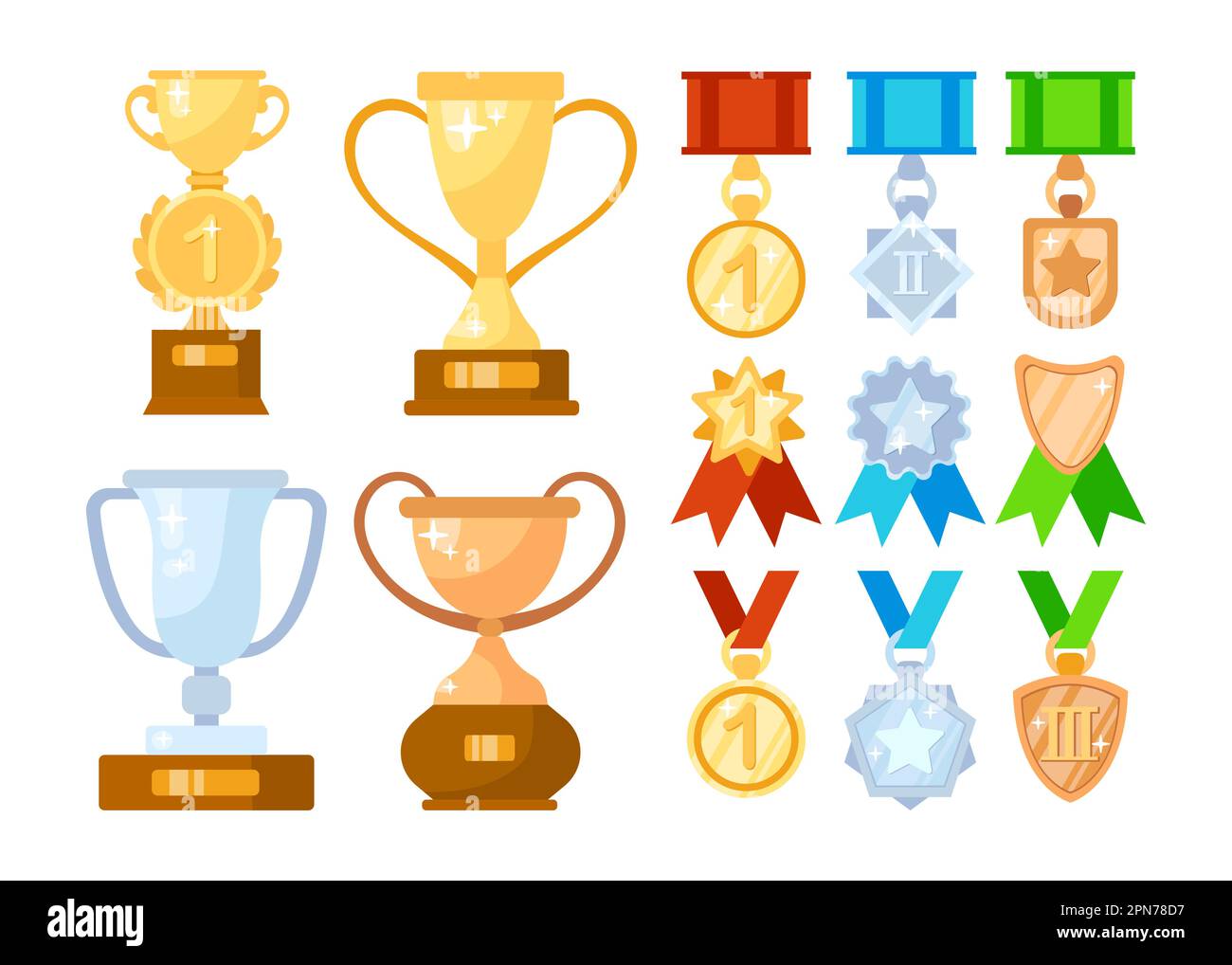 Gold prize cups medals Cut Out Stock Images & Pictures - Alamy