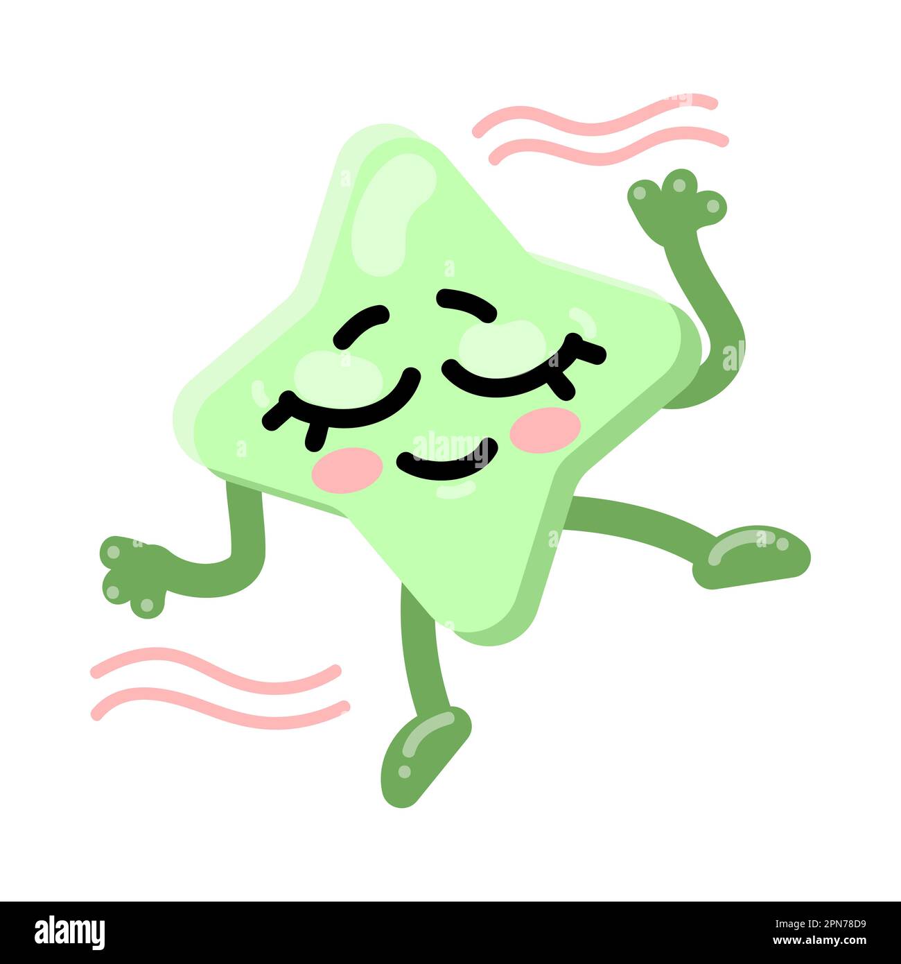 Abstract cute four-pointed star geometric character with relaxed ...