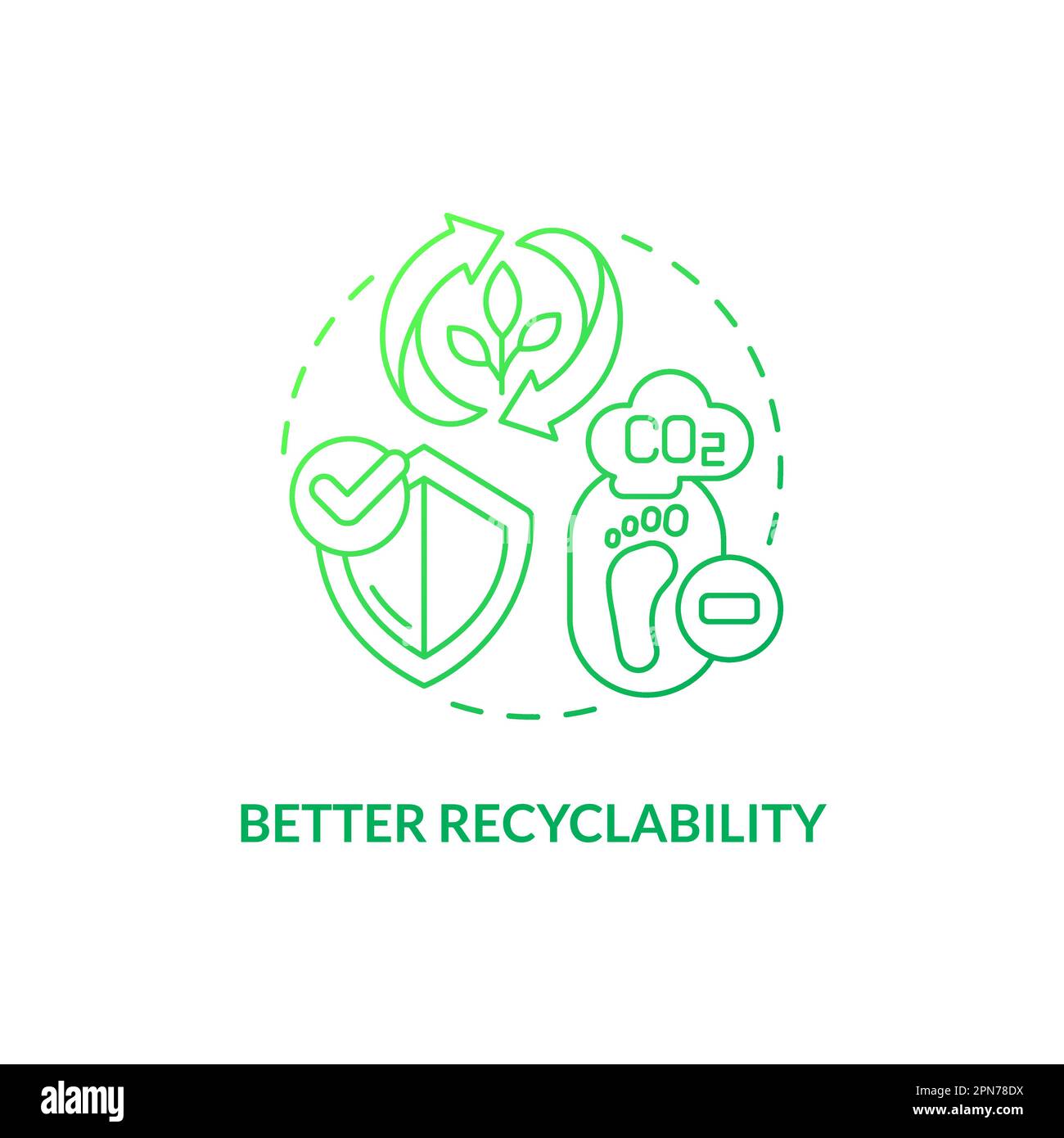 Better recyclability green gradient concept icon Stock Vector Image ...