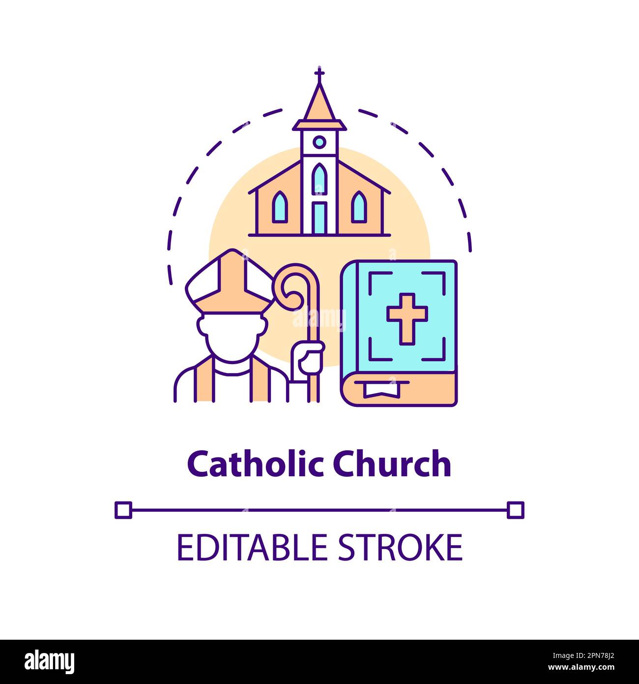 Catholic church concept icon Stock Vector Image & Art - Alamy