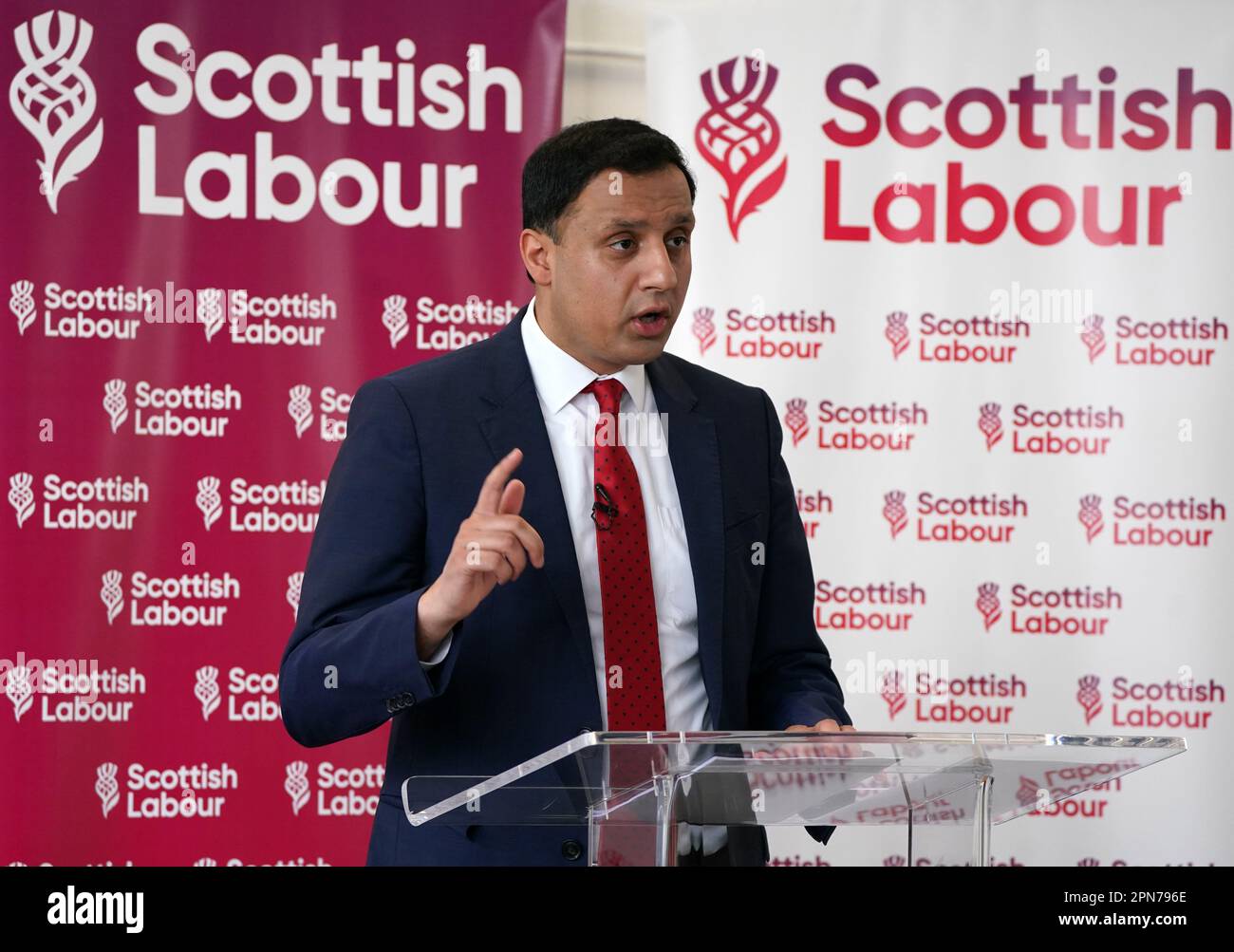 Scottish Labour leader Anas Sarwar makes a keynote speech at Pollok ...