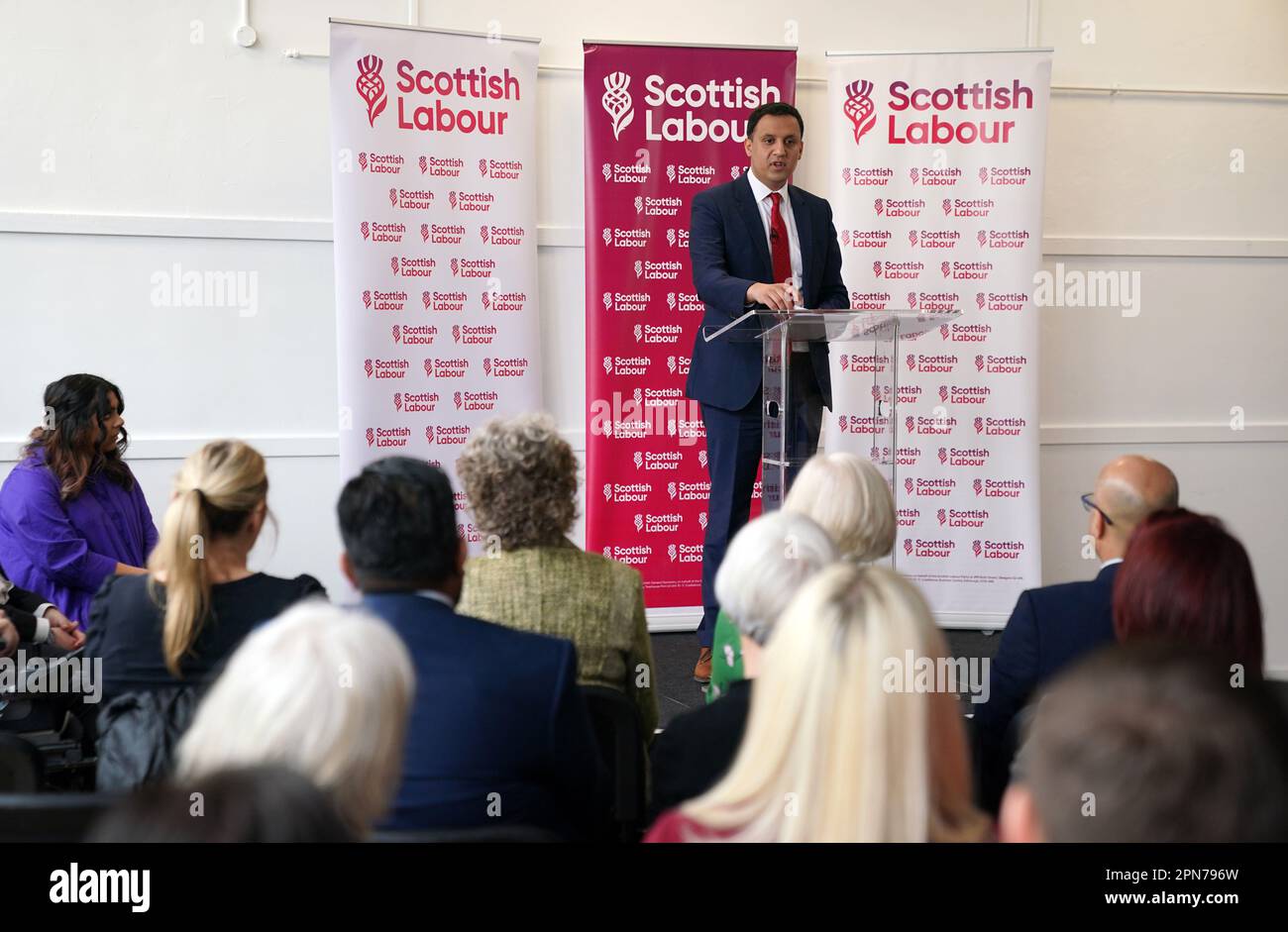 Scottish Labour leader Anas Sarwar makes a keynote speech at Pollok ...