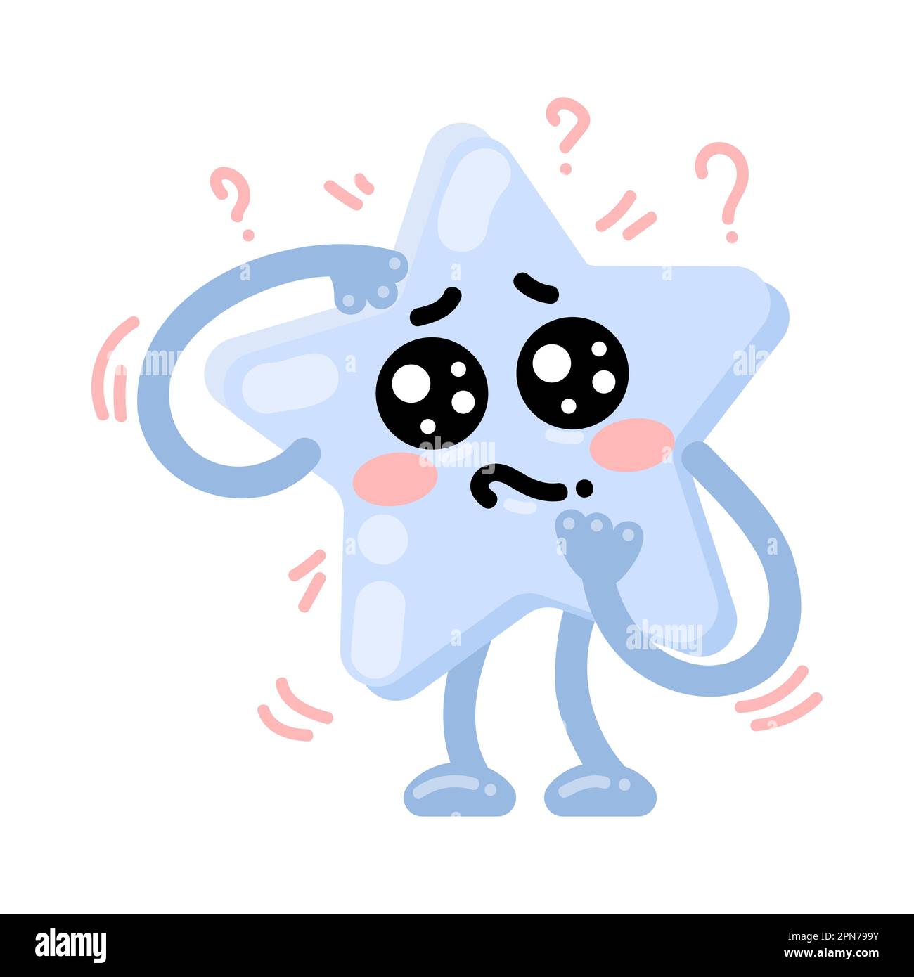 Abstract cute star geometric character being confused and asking ...