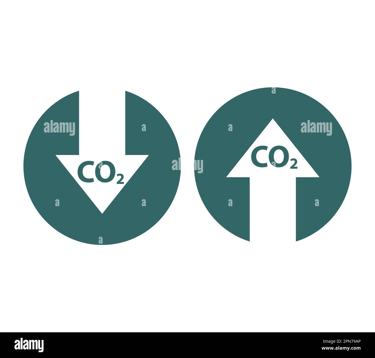 Set of CO2 reduce cloud icon, clean global emission, environment eco ...