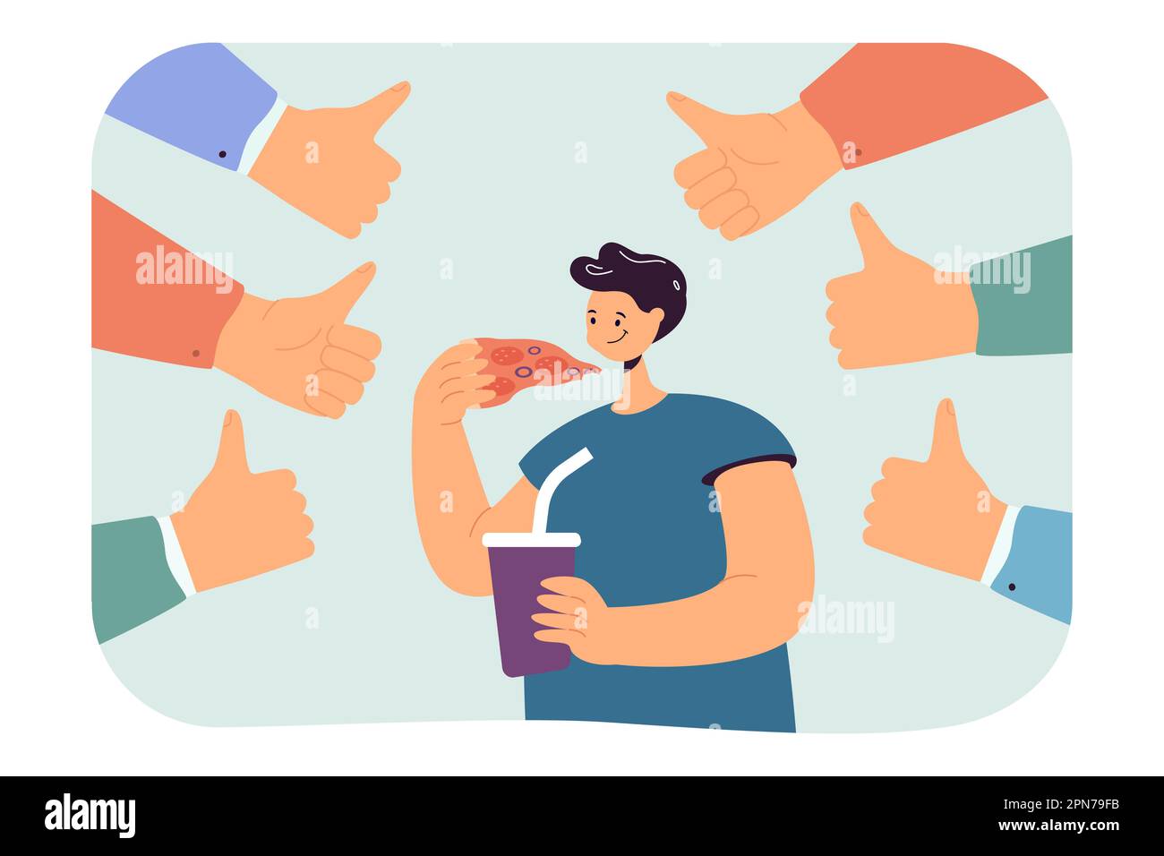 People showing thumbs up to boy with fast food Stock Vector Image & Art ...