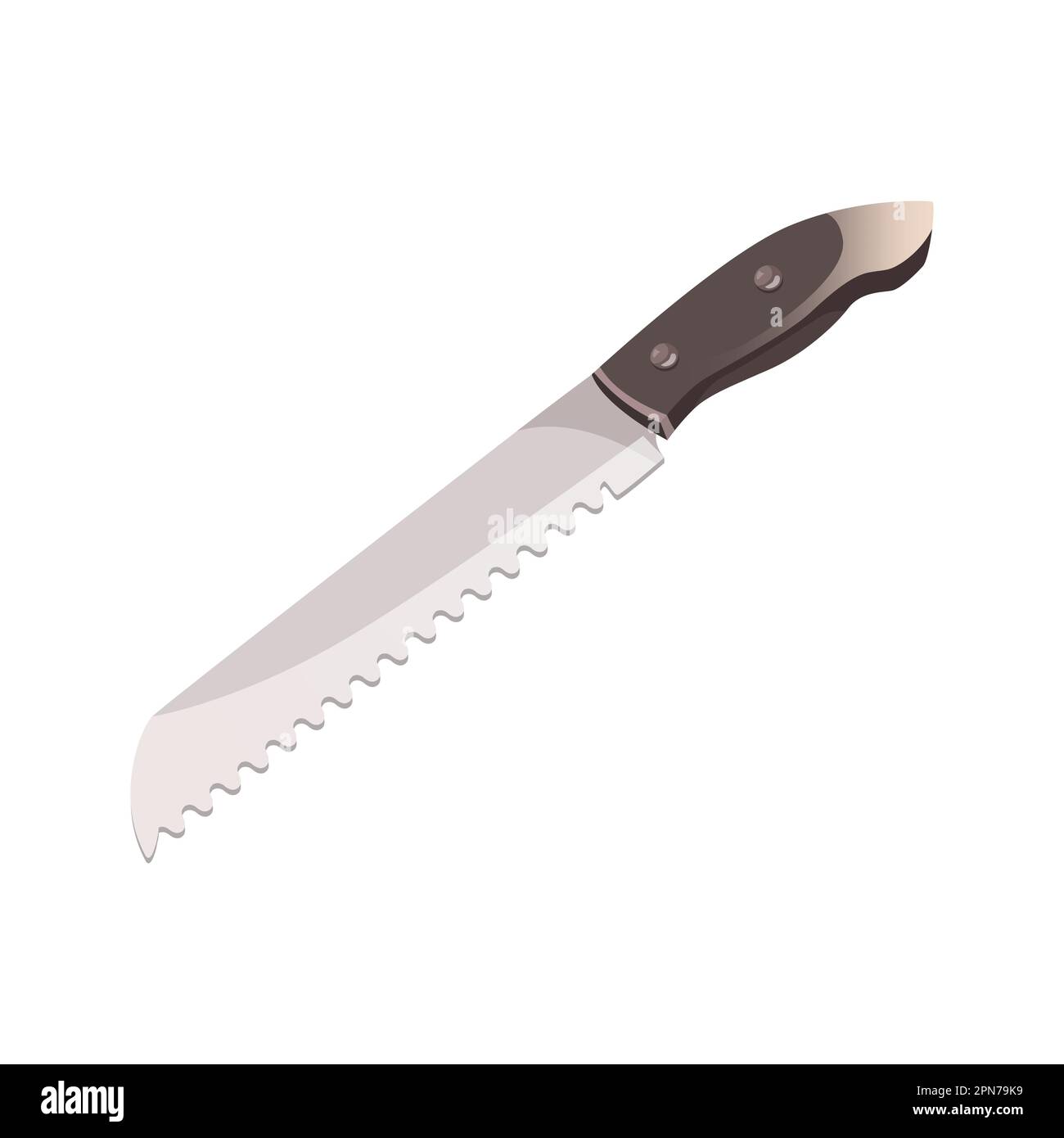 Serrated knife for cutting bread vector cartoon illustration Stock ...