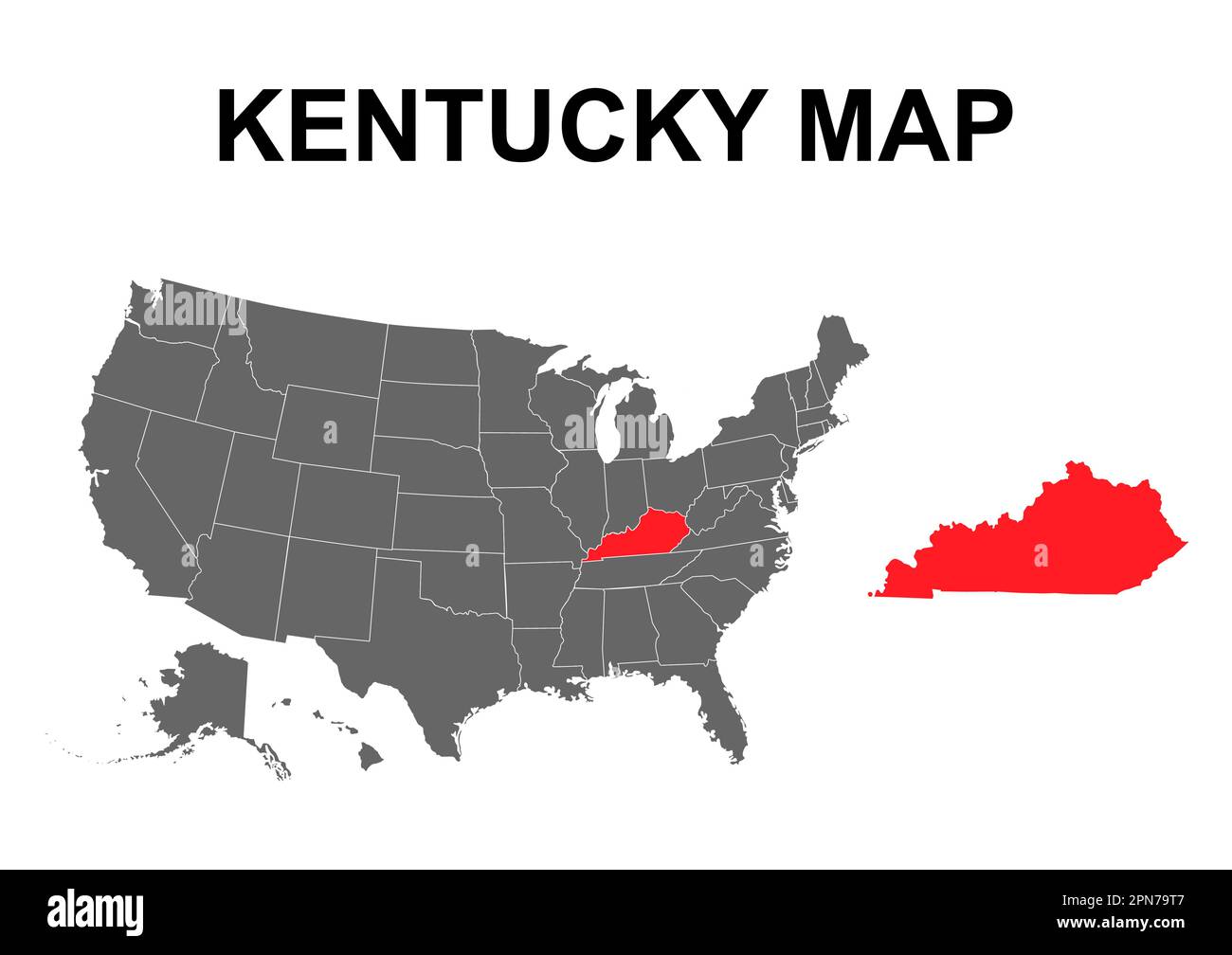 Kentucky map shape, united states of america. Flat concept icon symbol ...