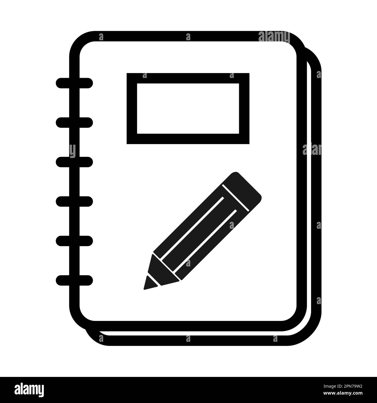 Spiral notebook icon, paper blank page symbol, note web flat vector ...