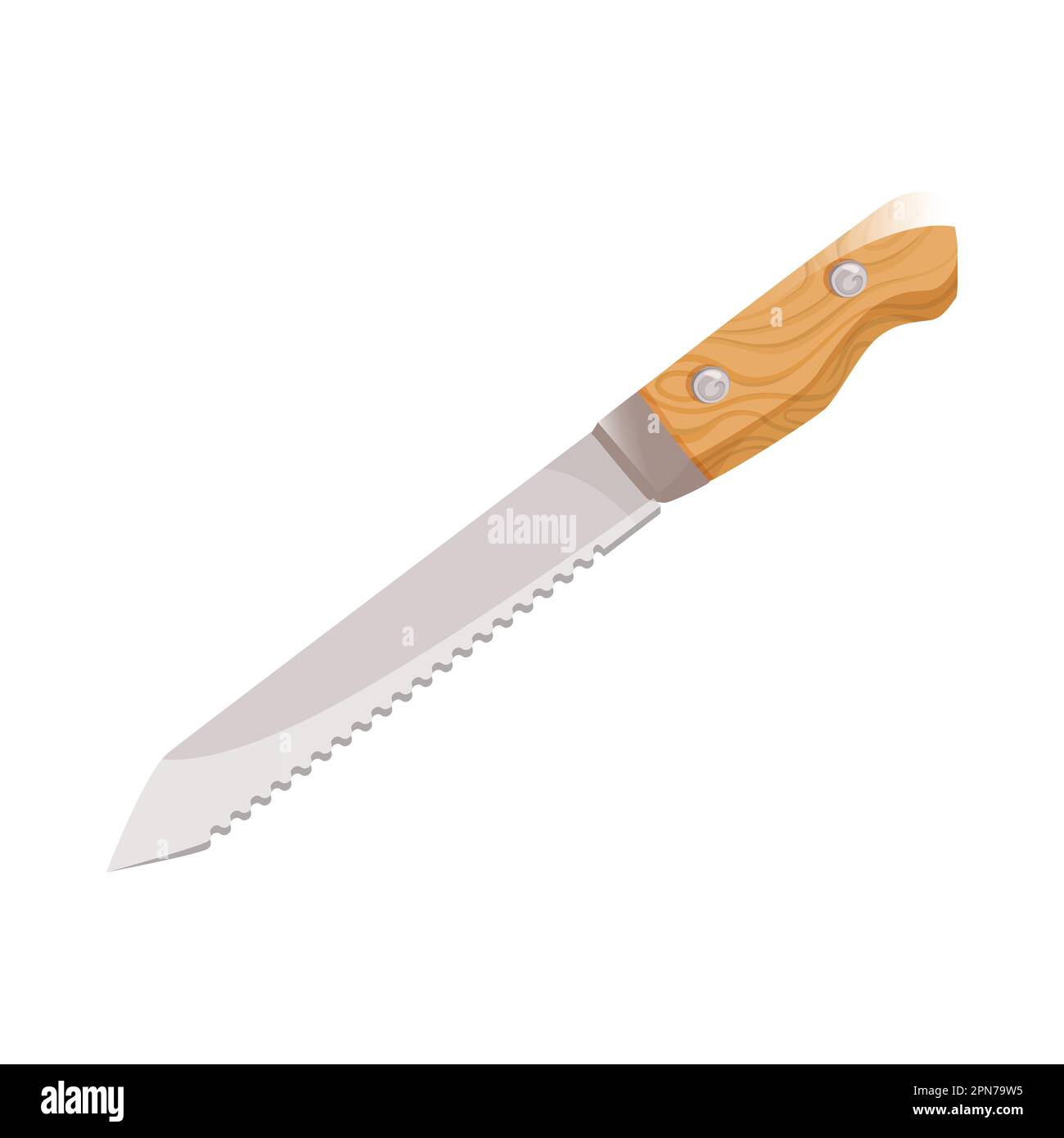 Kitchen knife for bread vector cartoon illustration Stock Vector Image ...