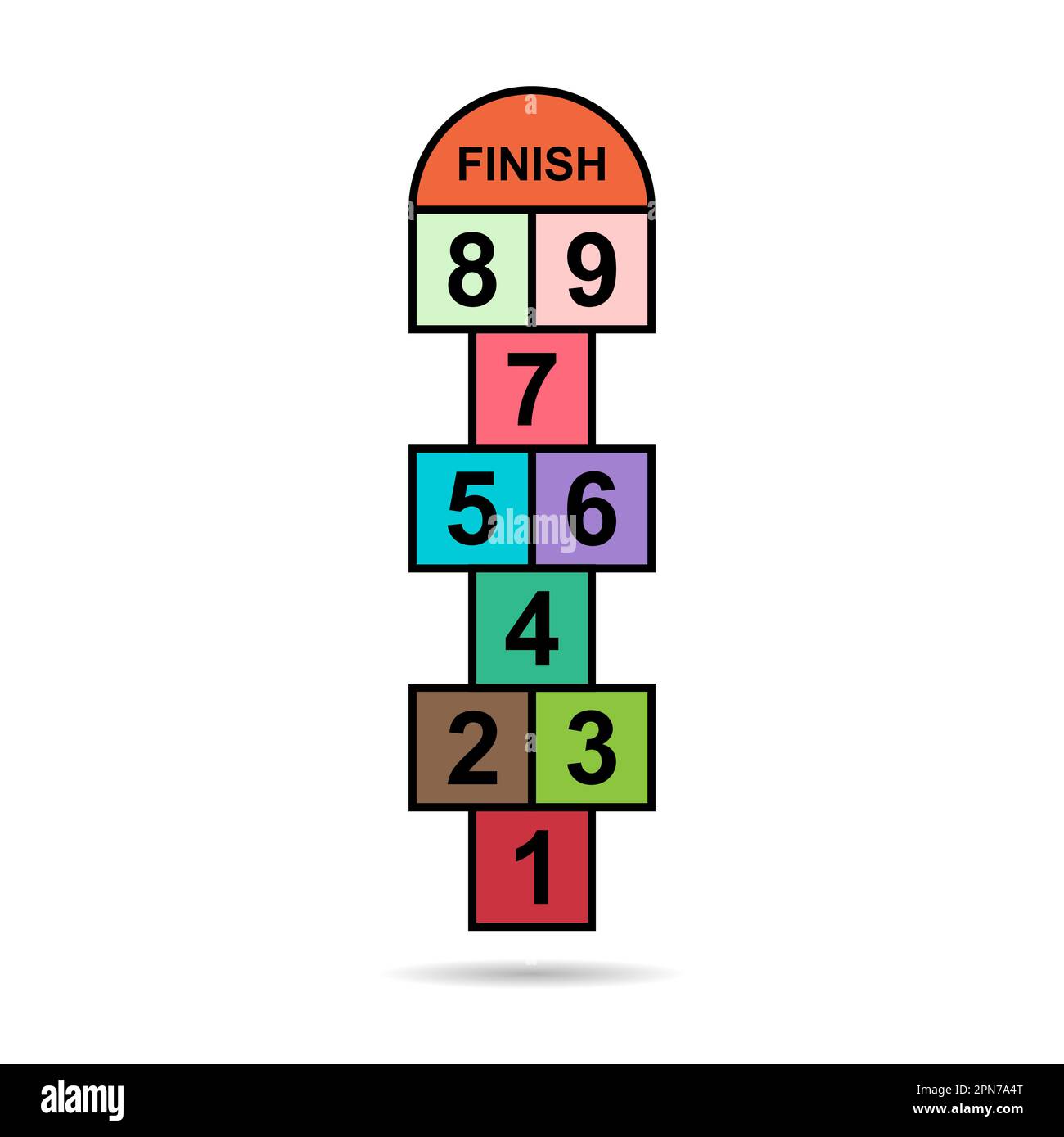 Hopscotch outdoor shadow icon, fun play jump active game kid, street ...