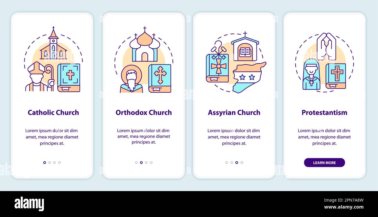Christian churches onboarding mobile app screen Stock Vector Image & Art - Alamy