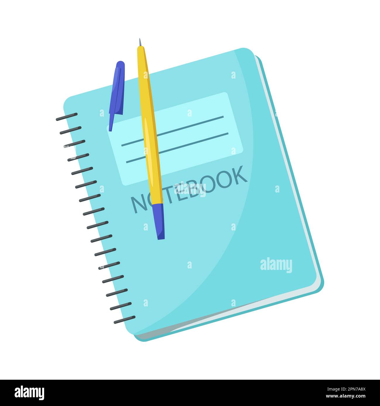 Notebook with blue cover and pen vector illustration Stock Vector Image ...