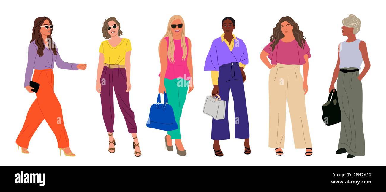 Modern business women Vector set isolated on white Stock Vector Image ...