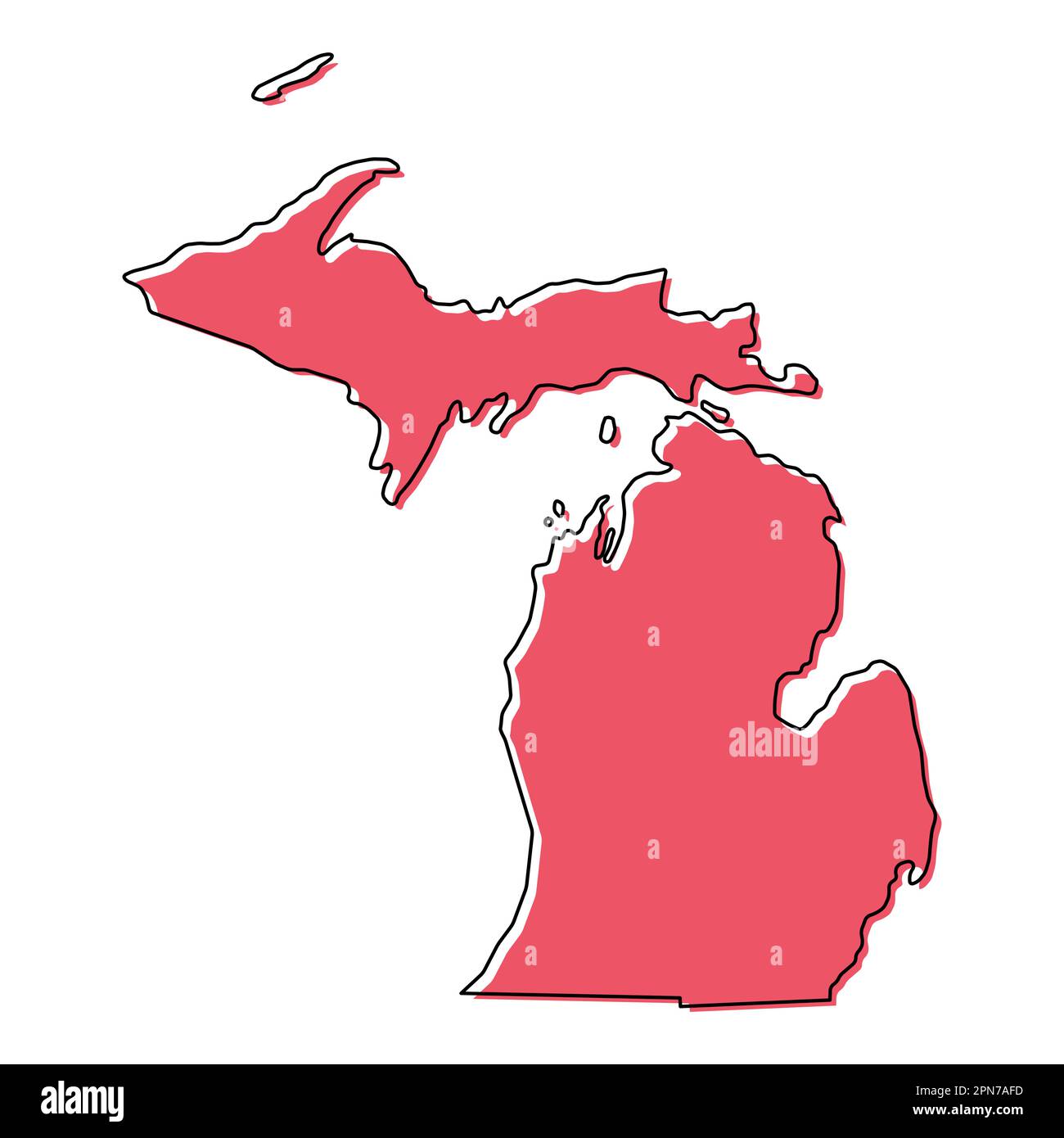 Michigan map shape, united states of america. Flat concept icon symbol ...