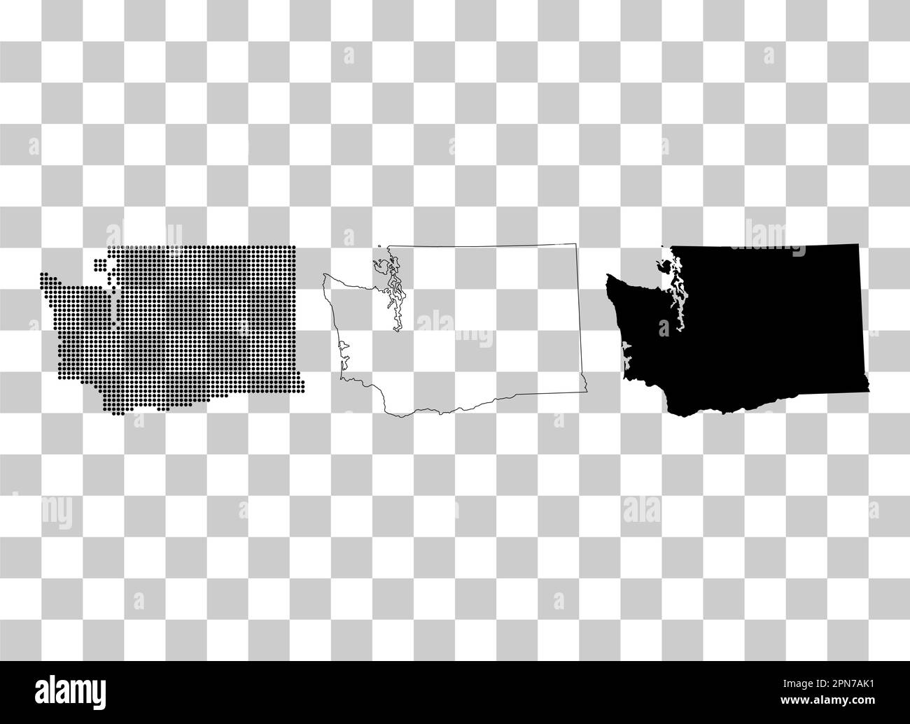 Set of Washington map shape, united states of america. Flat concept ...