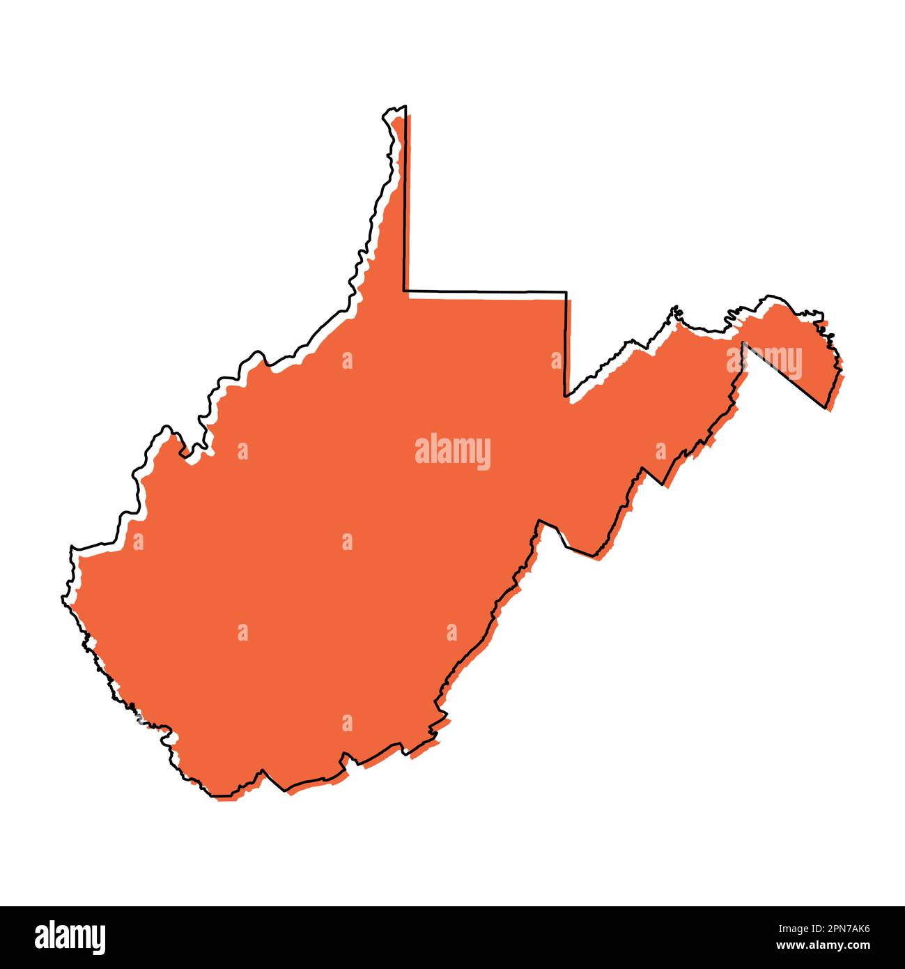West Virginia map shape, united states of america. Flat concept icon ...