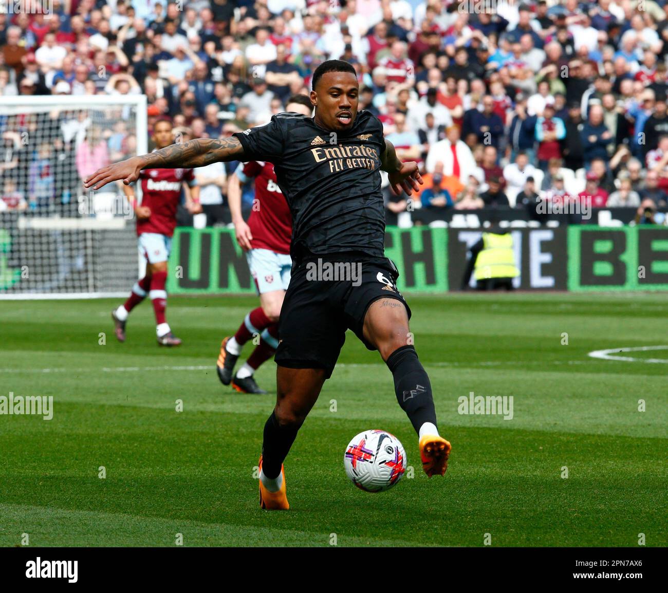 Gabriel Magalhaes of Arsenal during English Premier League soccer match ...