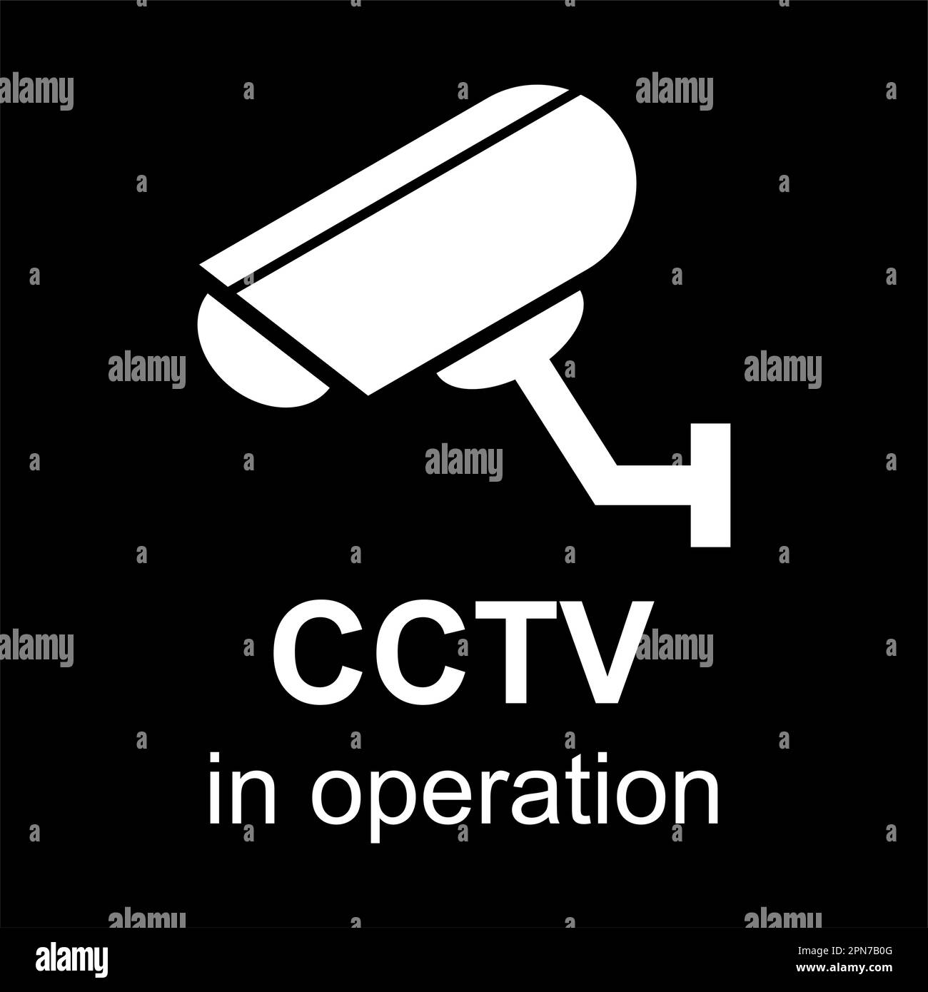 Closed circuit television camera icon, CCTV video protection alert ...