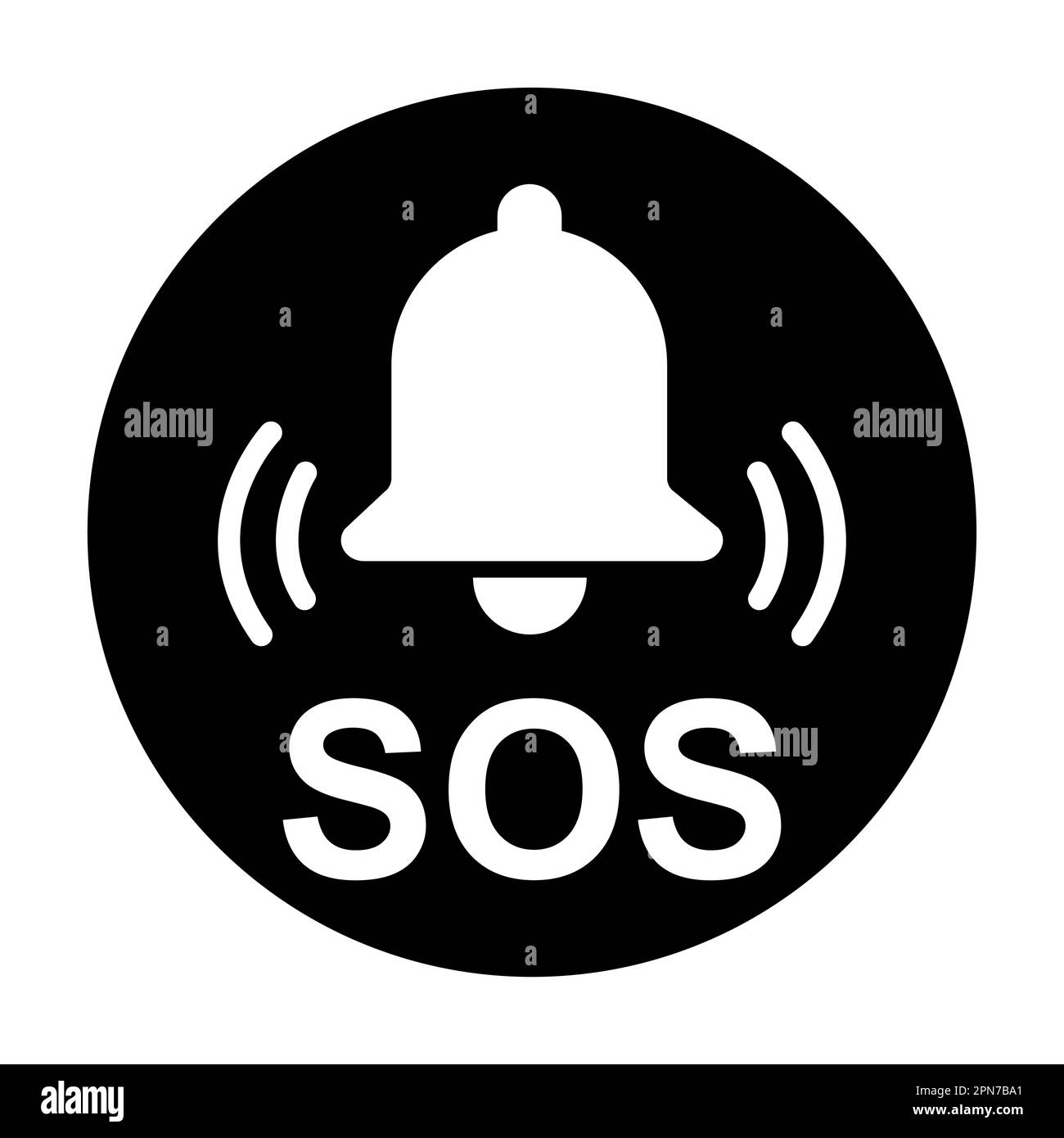 SOS help icon, safety support alert flat design, save vector ...