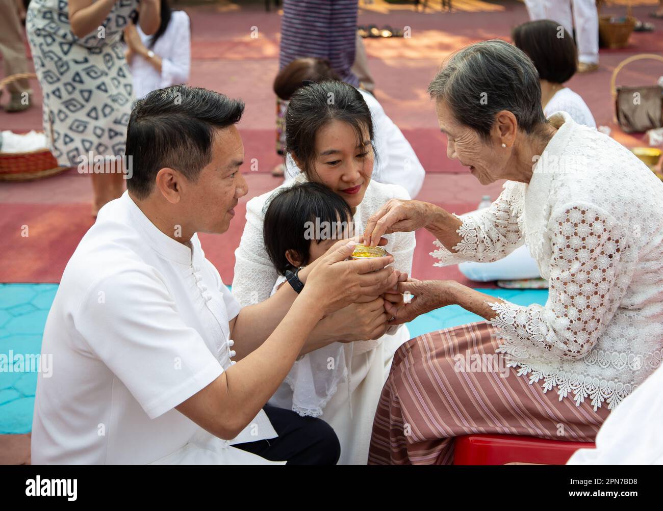 Lamphun, Thailand - April 21, 2019: Traditional Songkran festival ...