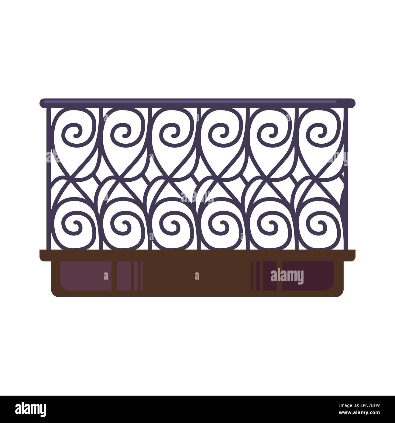 Vintage ornamental balcony railing vector illustration Stock Vector ...