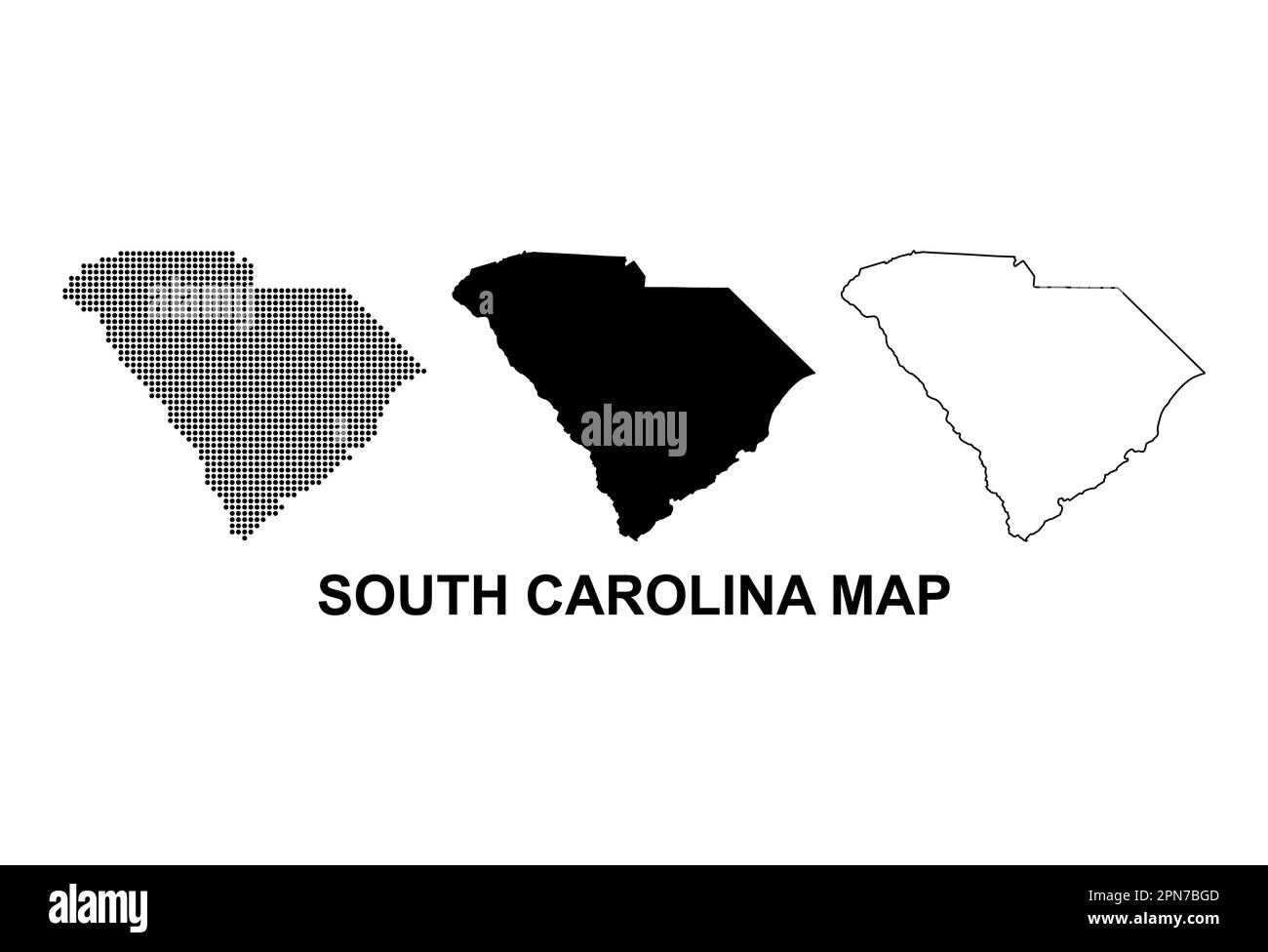 Set of South carolina map, united states of america. Flat concept ...