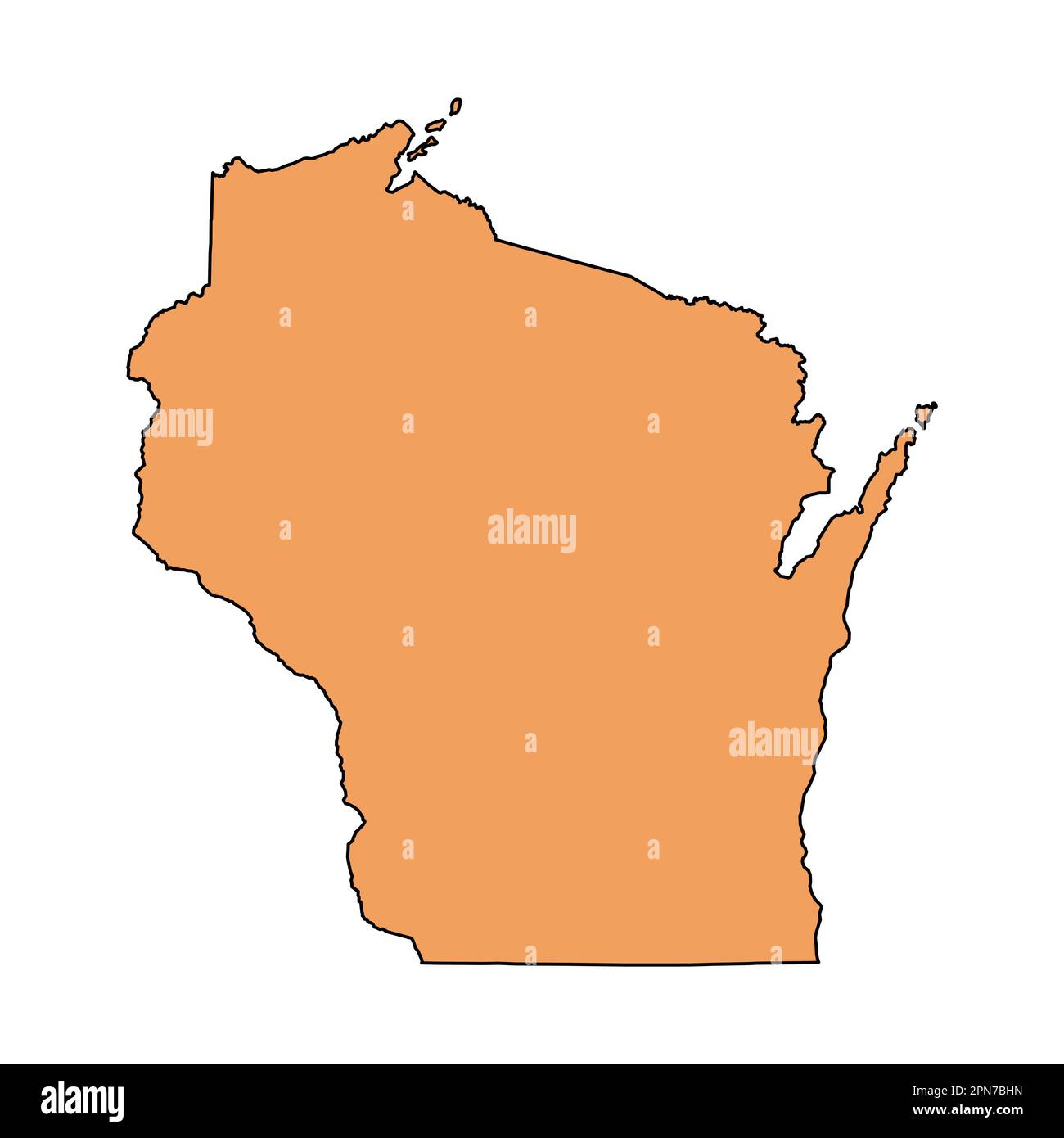 Wisconsin map shape, united states of america. Flat concept icon symbol ...