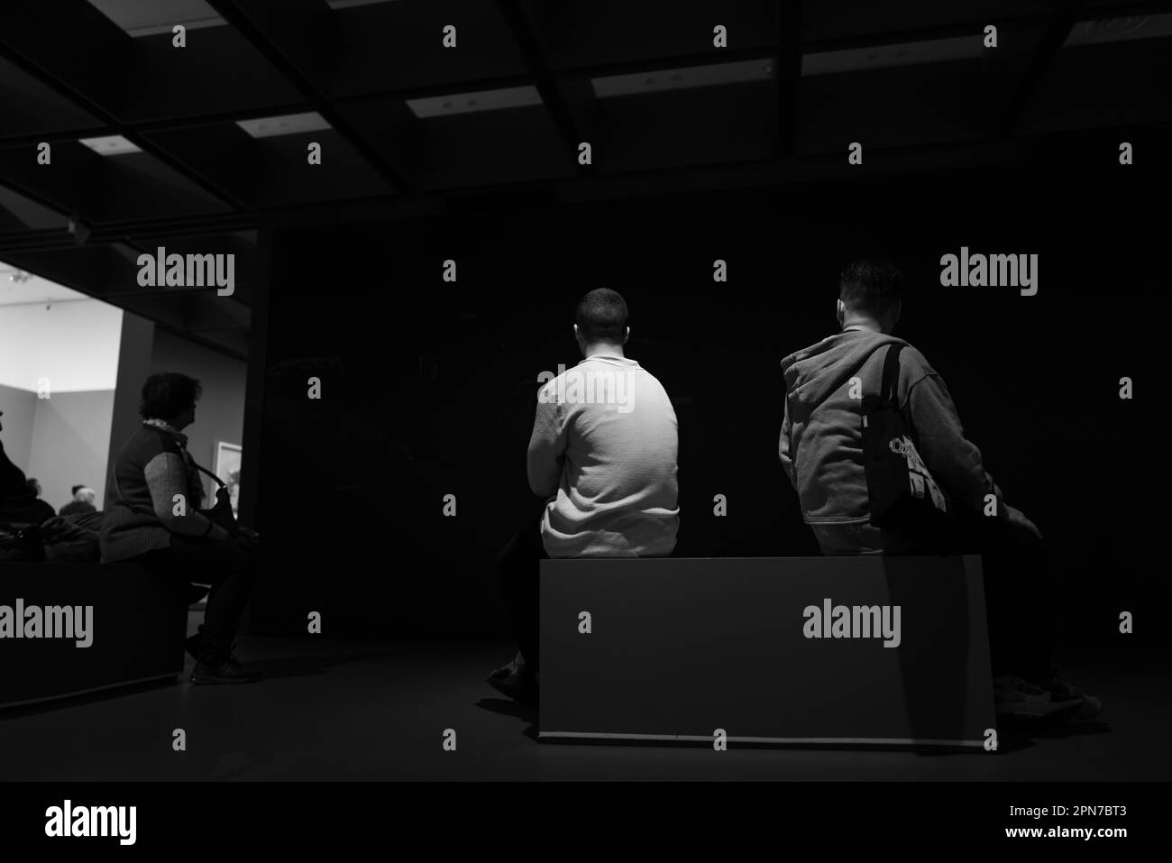 Two men in room Black and White Stock Photos & Images - Alamy