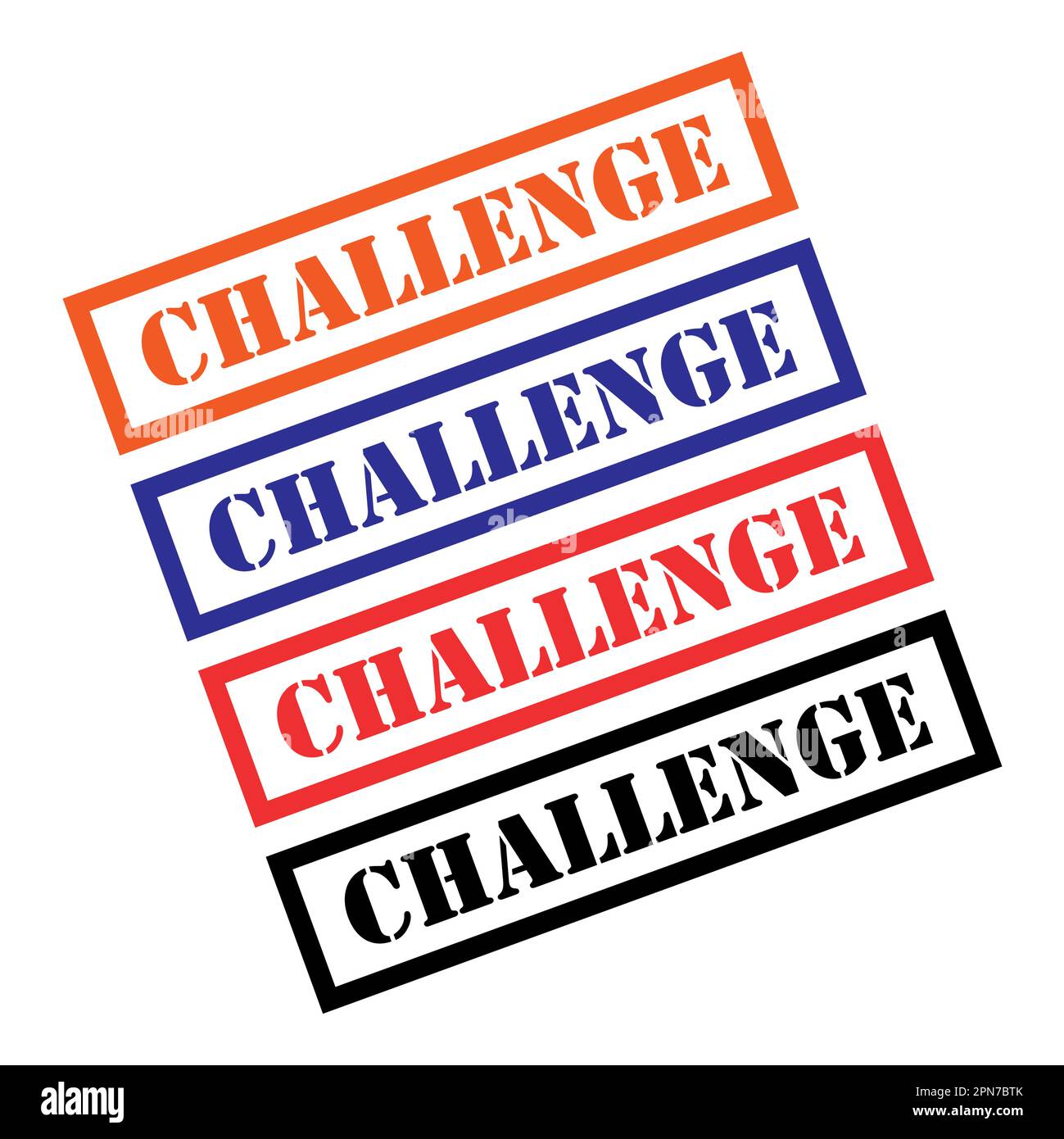 Set of Challenge stamp symbol, label sticker sign button, text banner ...